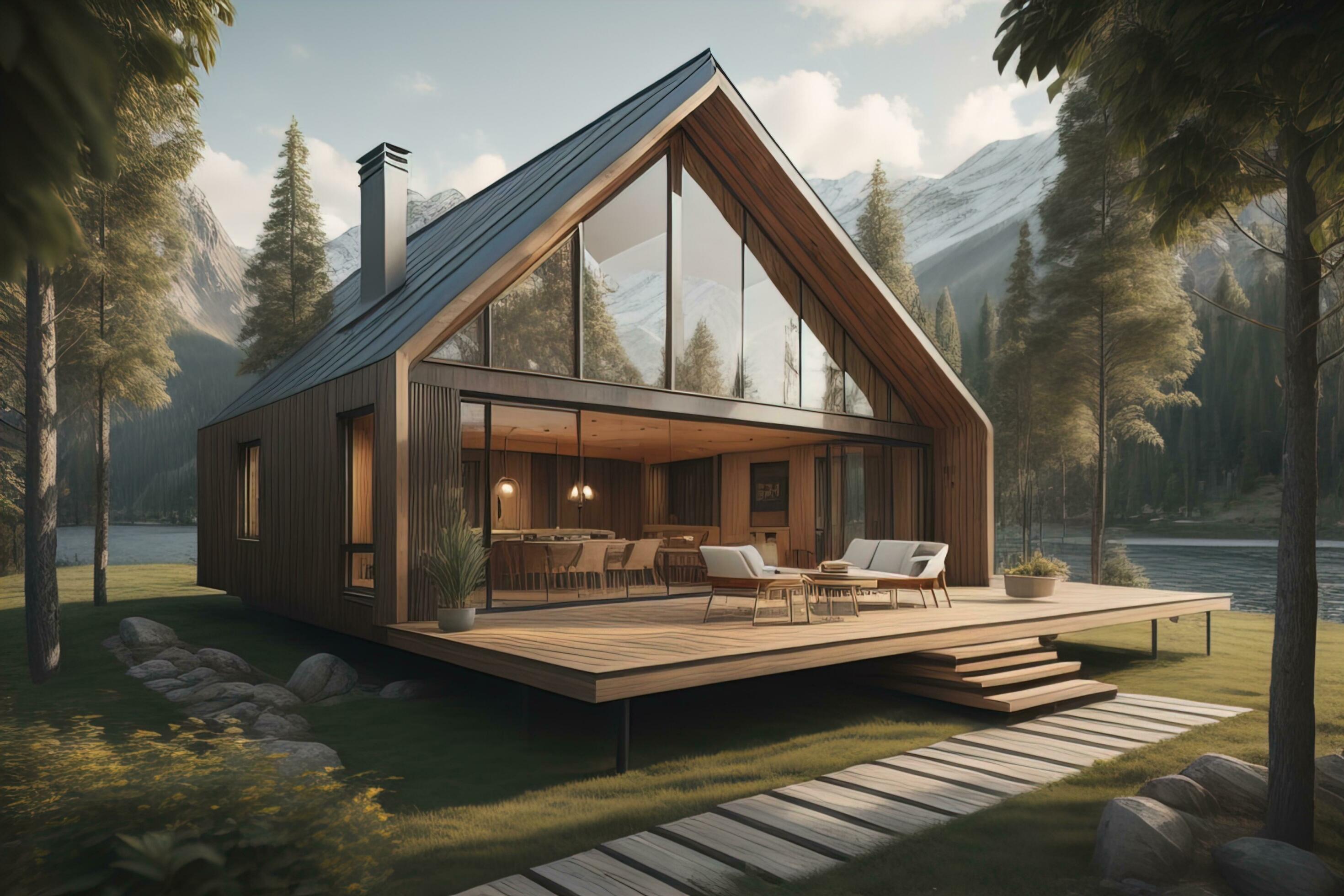 modern cozy chalet with pool and parking for sale or rent. Luxury house ...