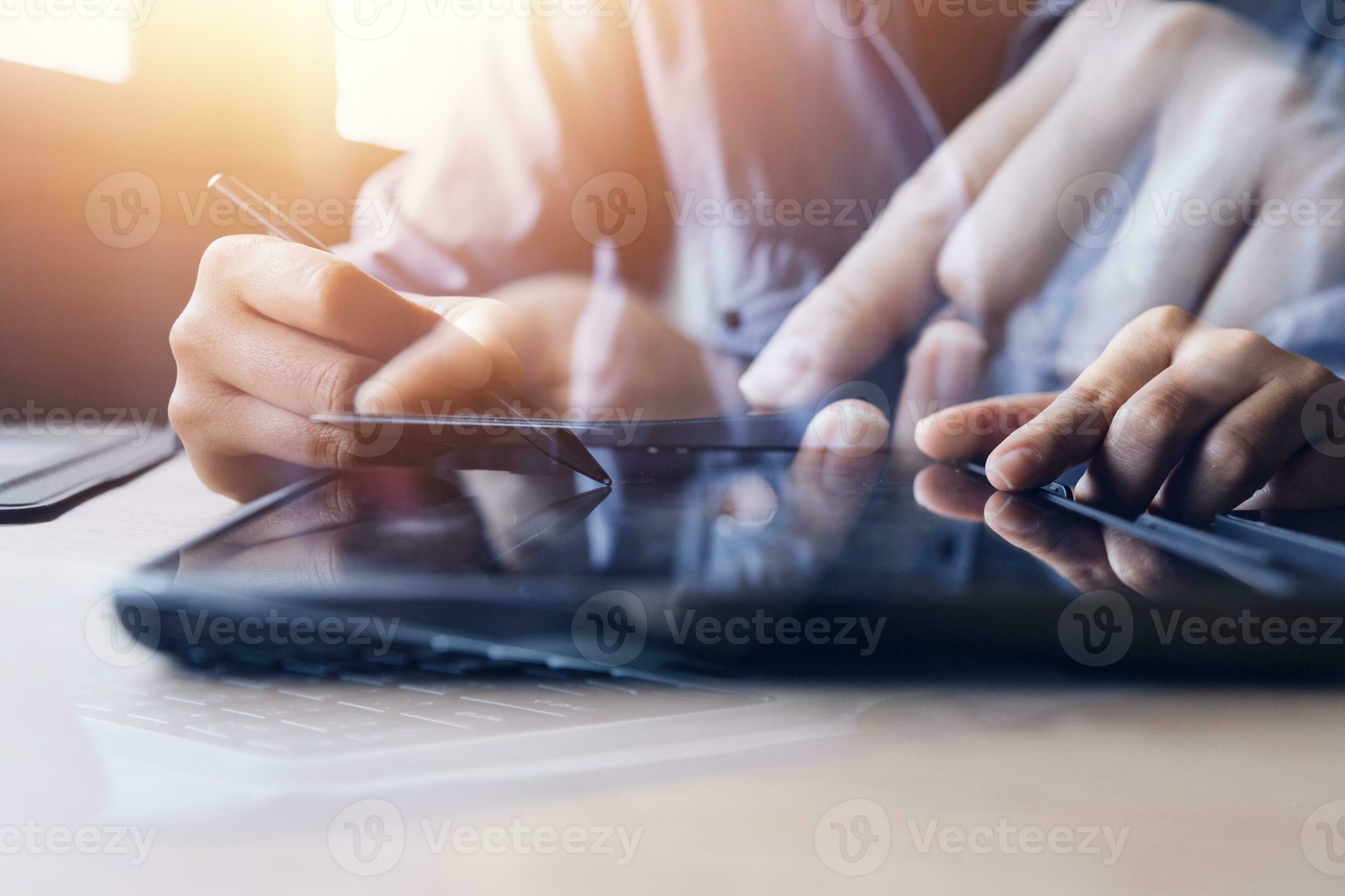 Document Businessman Working Modern Computer Document Management System