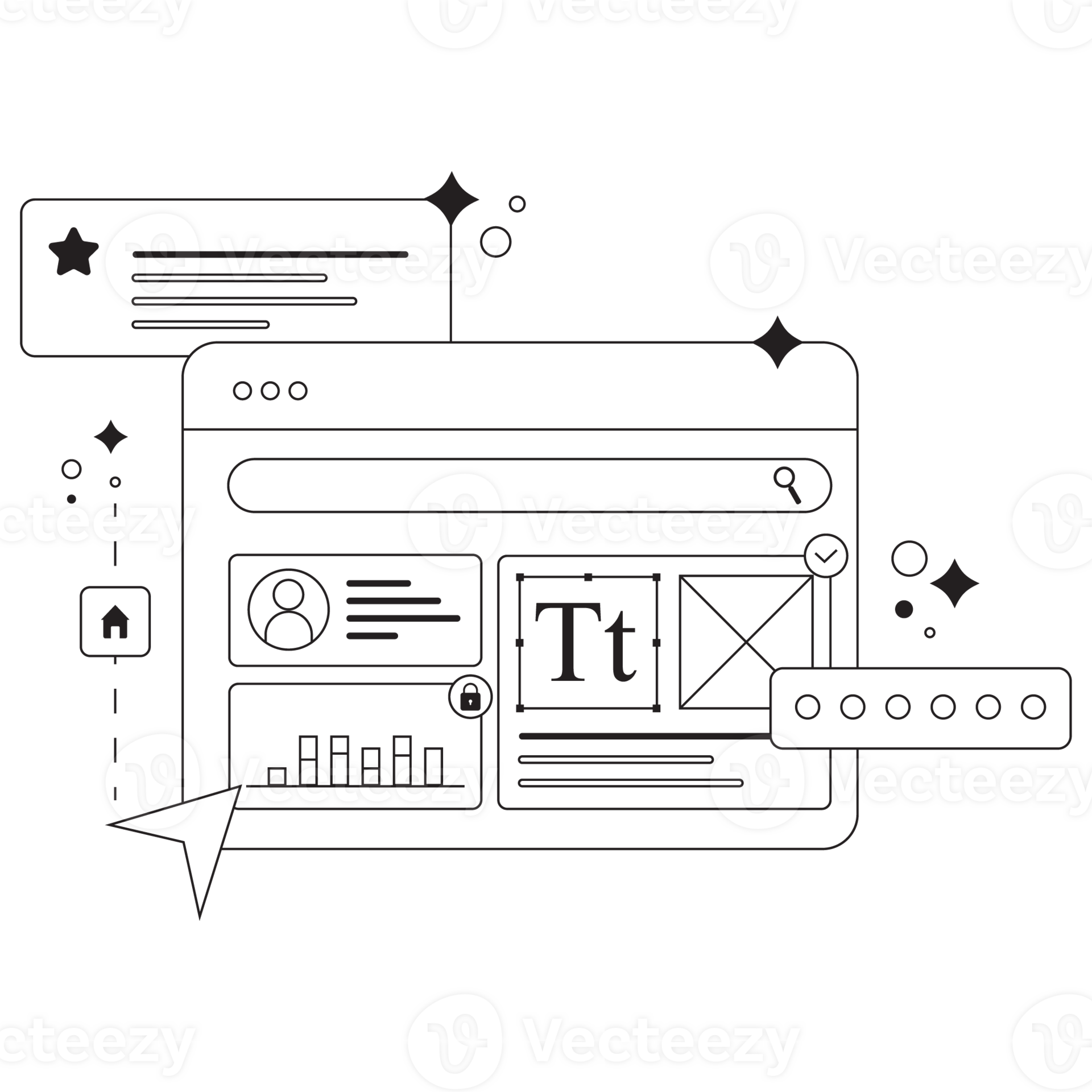 Web Layout Digital Tool Box Outline 2d Illustration 27079415 Png