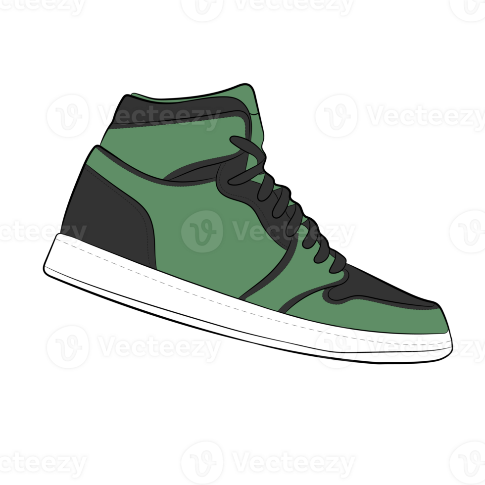 Green Sneaker Design Side View Shoes Pair 27099297 PNG