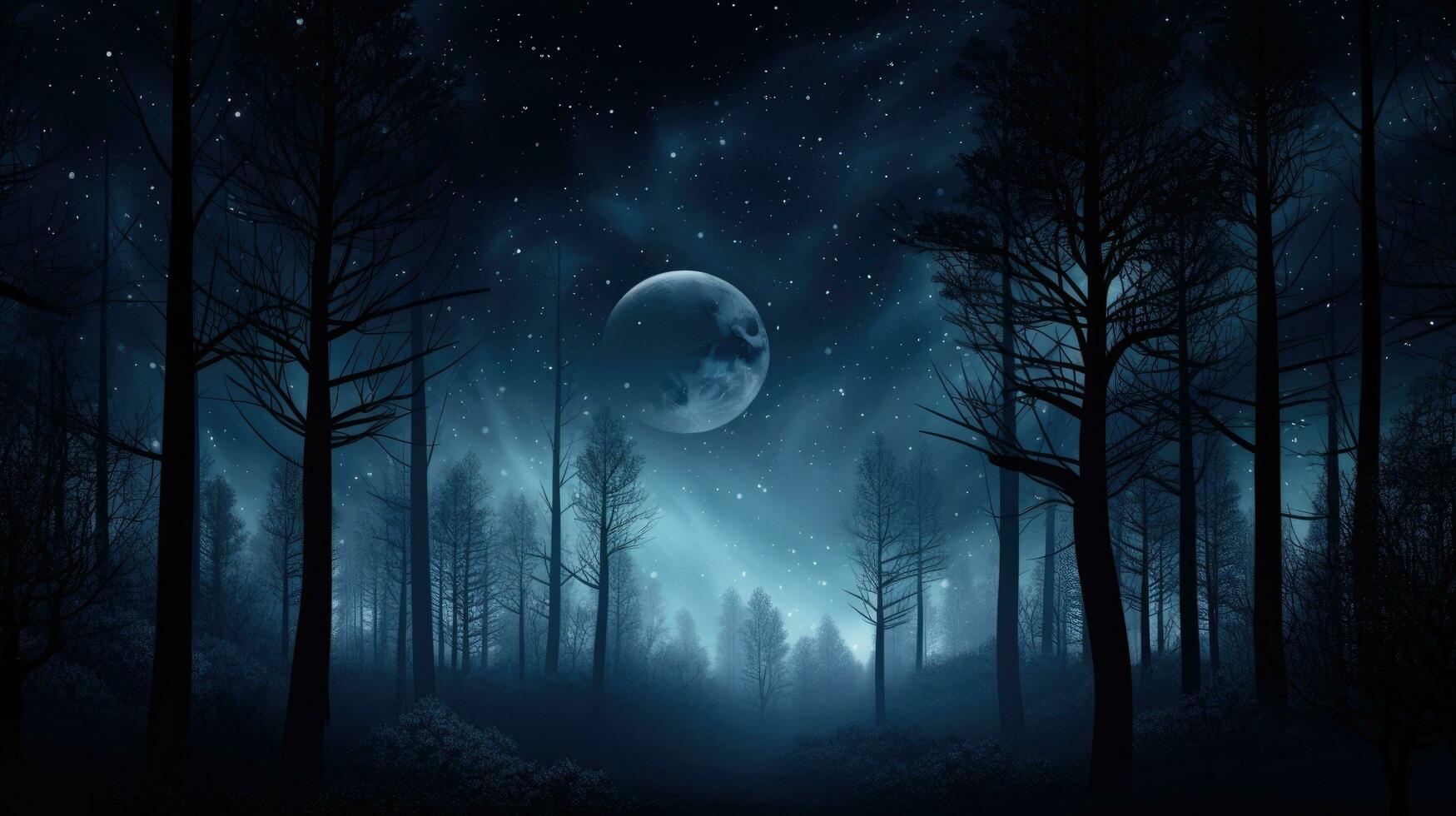 Dark Forest Night Wallpaper