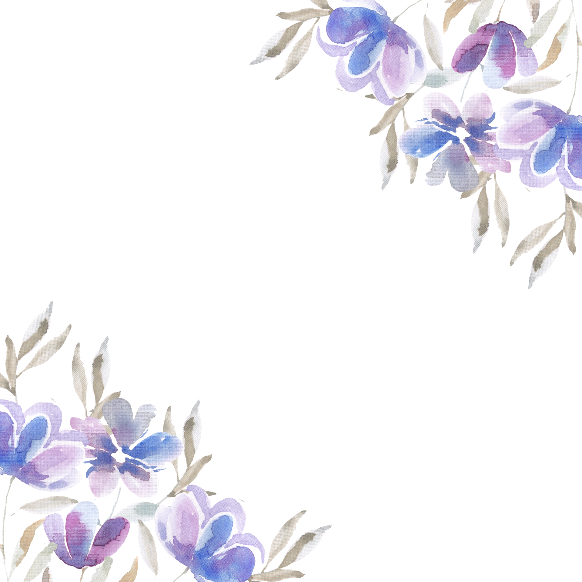 Purple Splash Watercolor Flower Border 27102616 PNG