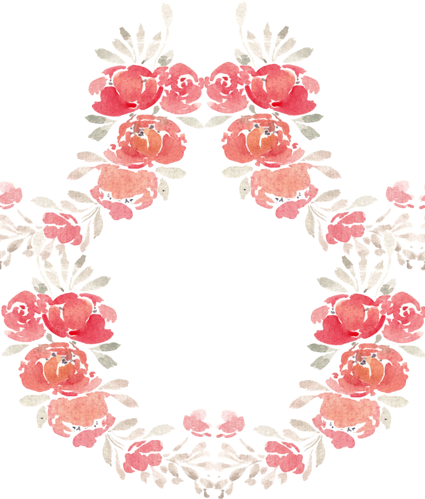 Red Rose Watercolor Flower Seamless Pattern 27102636 Png