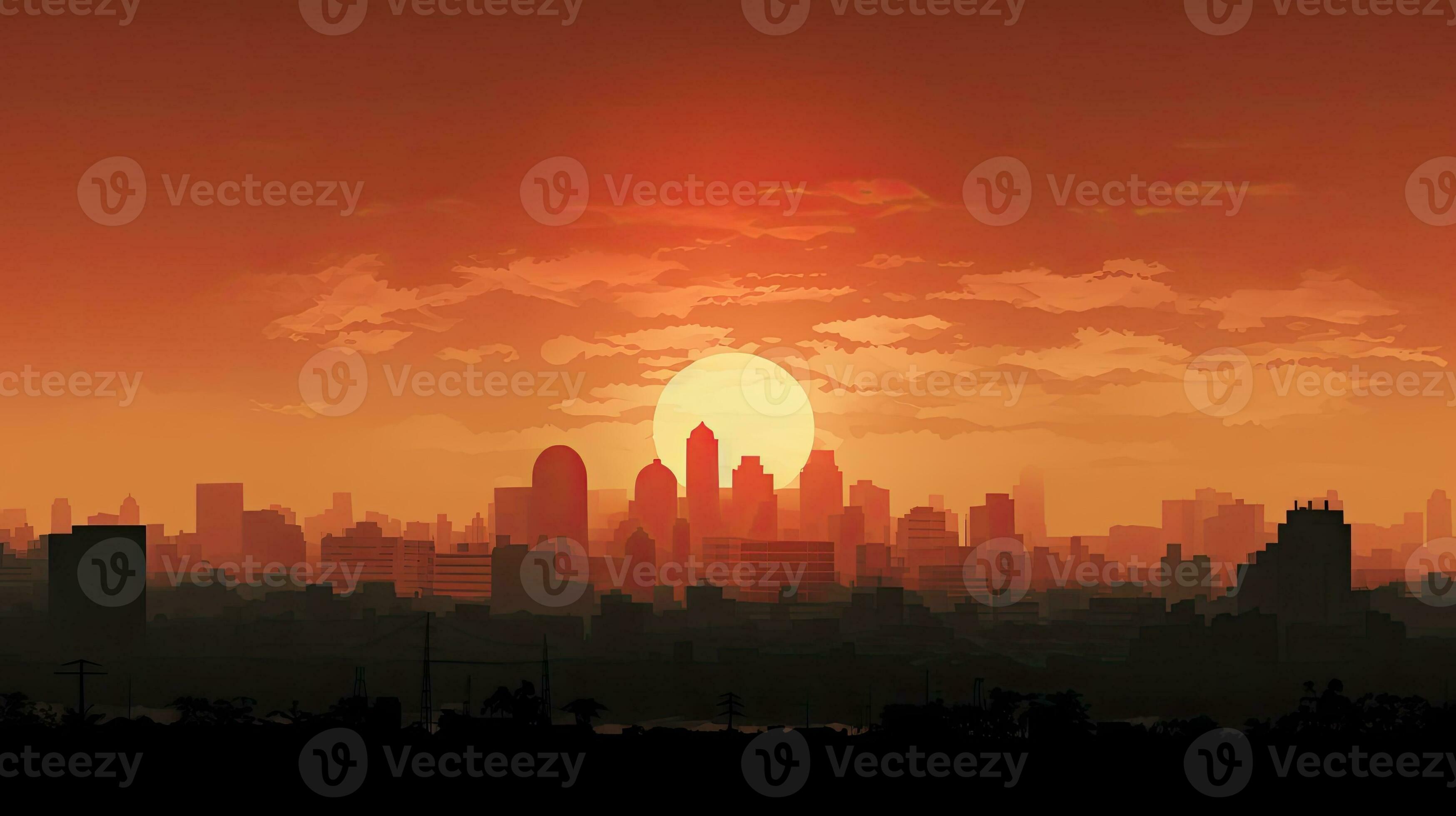 Bangkok city silhouette against the sunrise sky 27103083 Stock Photo at ...