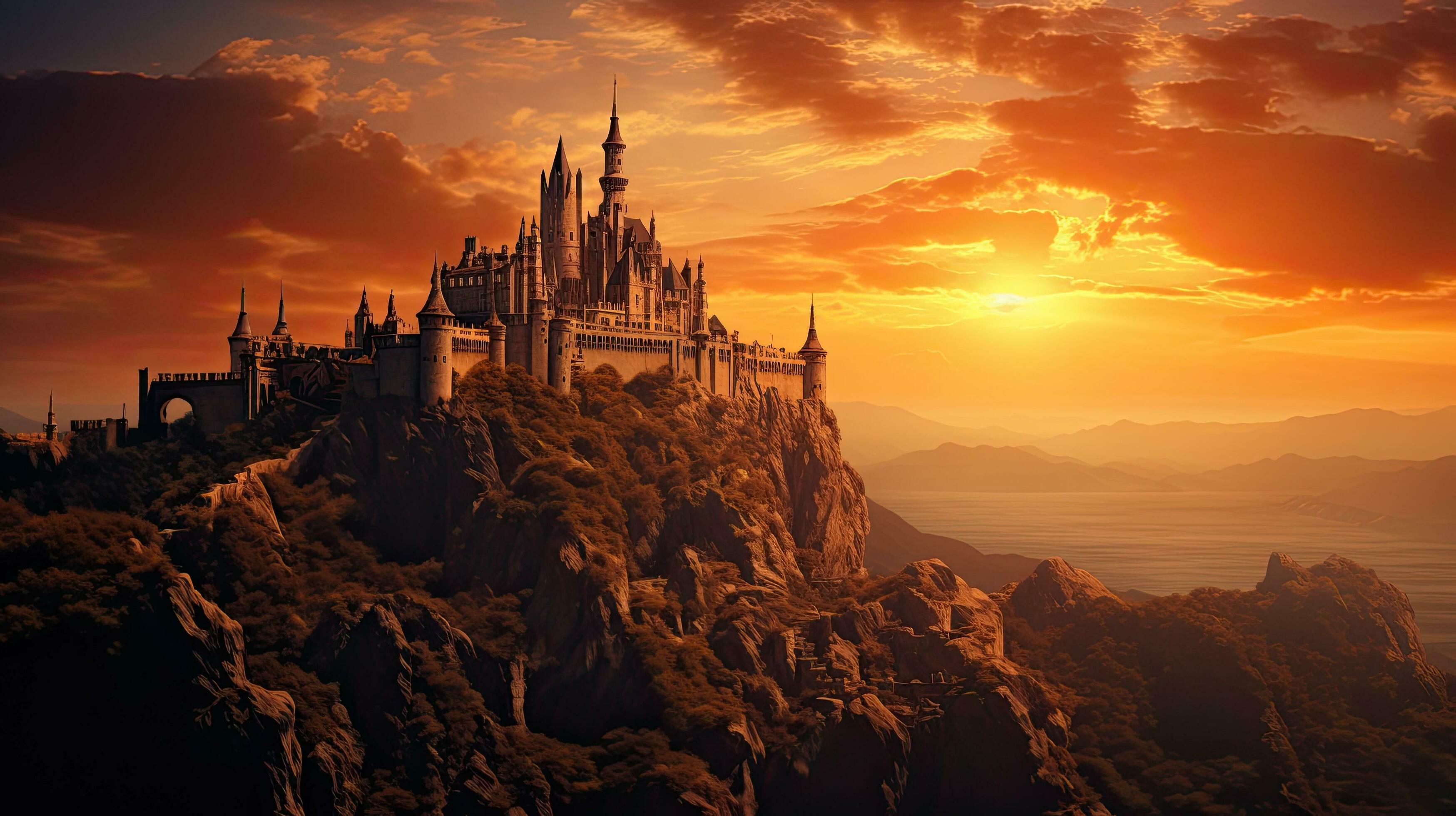 Fantasy Castle Landscape Backgrounds
