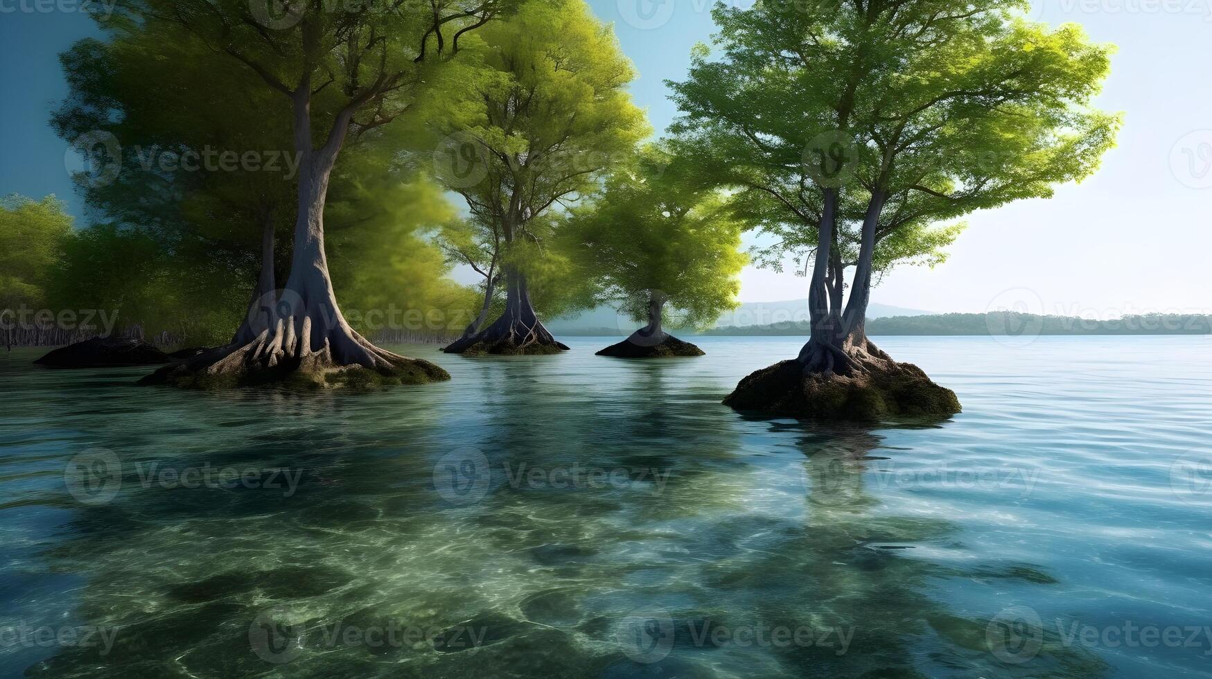 Tranquil Scene Calm and Peaceful Nature Landscape with Trees, in the ...