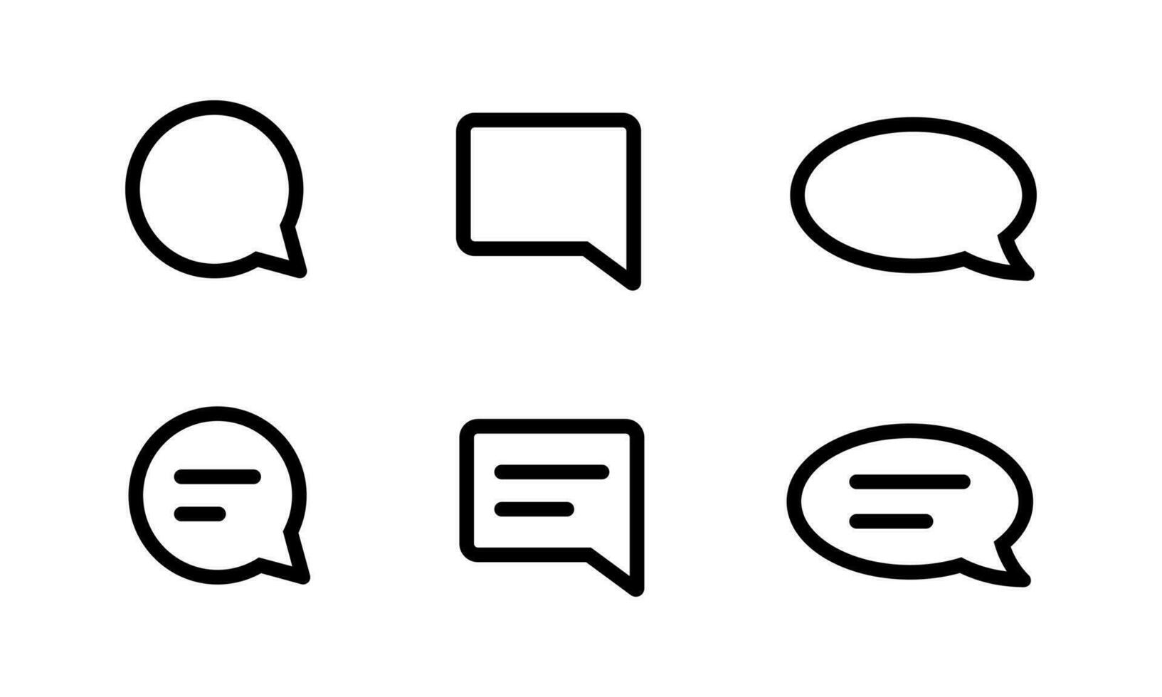 Comment, message, chat icon vector in line shape. Elements of social ...