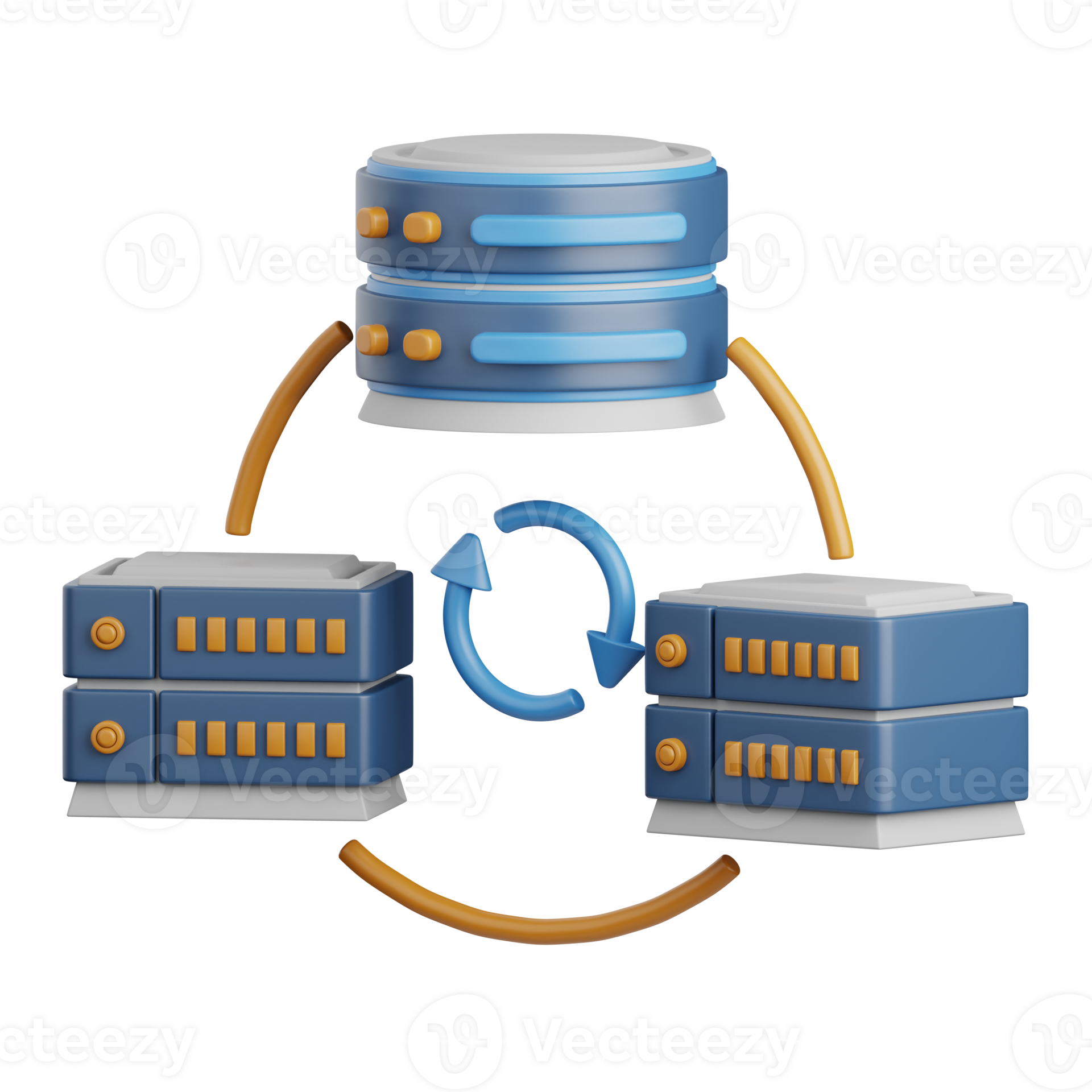 3d rendering network server isolated useful for cloud, network, computing, technology, database ...