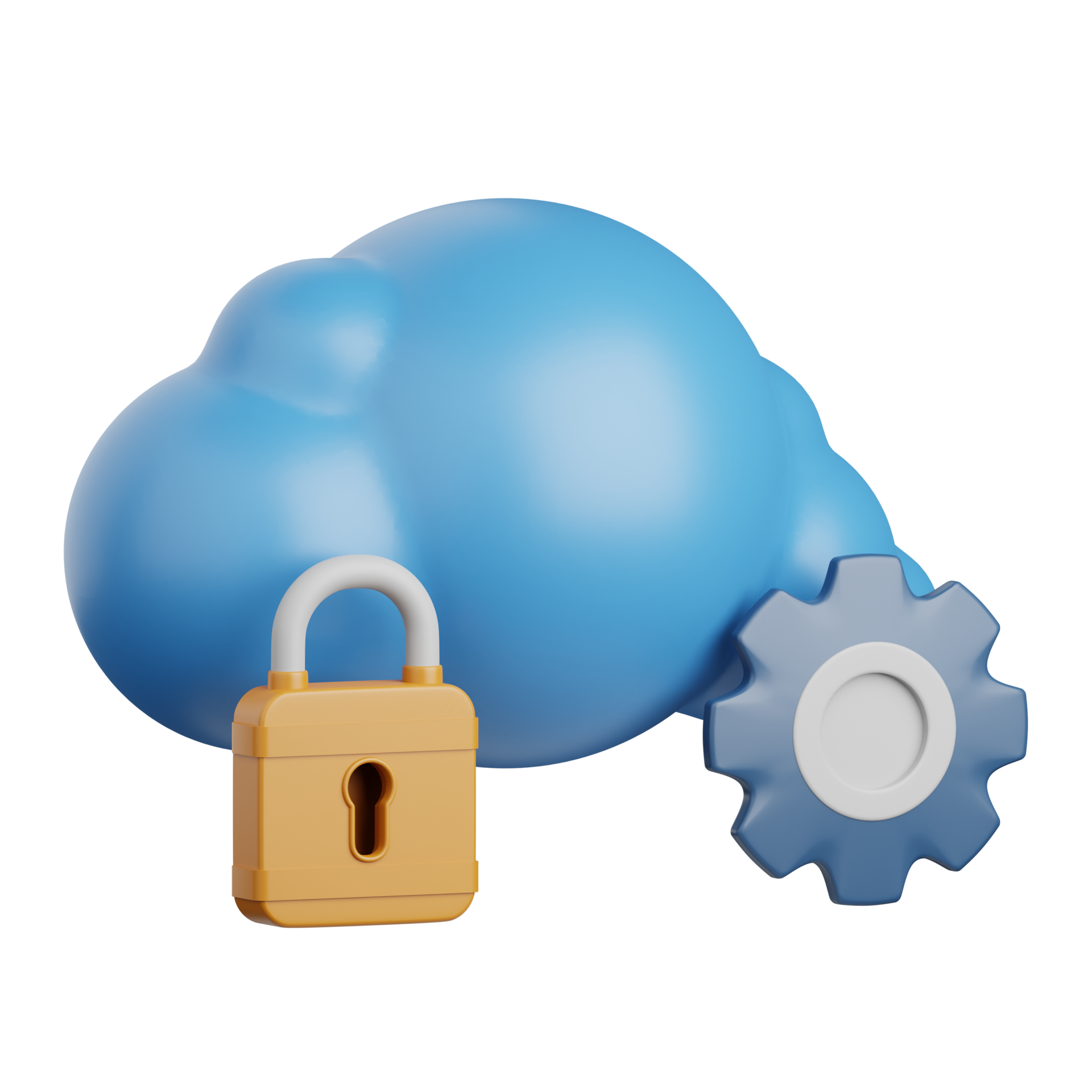 3d Rendering Cloud Security Isolated Useful For Cloud Network Computing Technology Database
