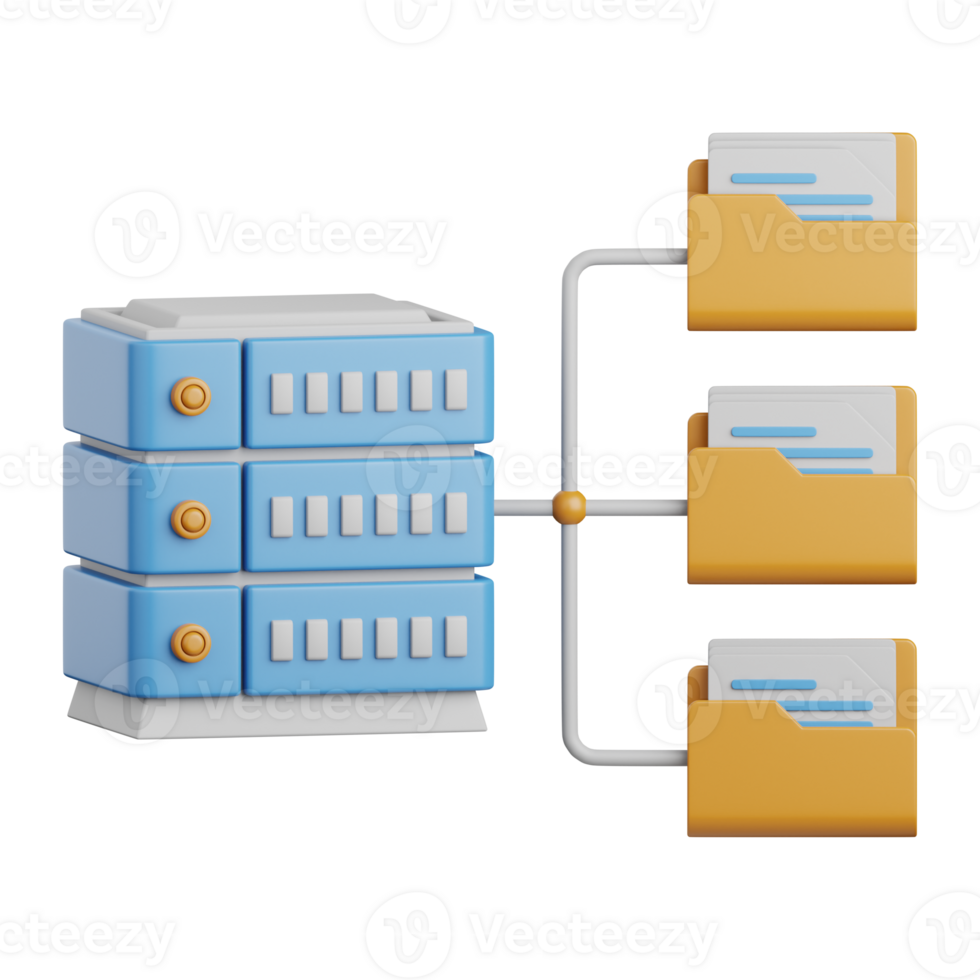3d Rendering Database Folder Isolated Useful For Cloud Network