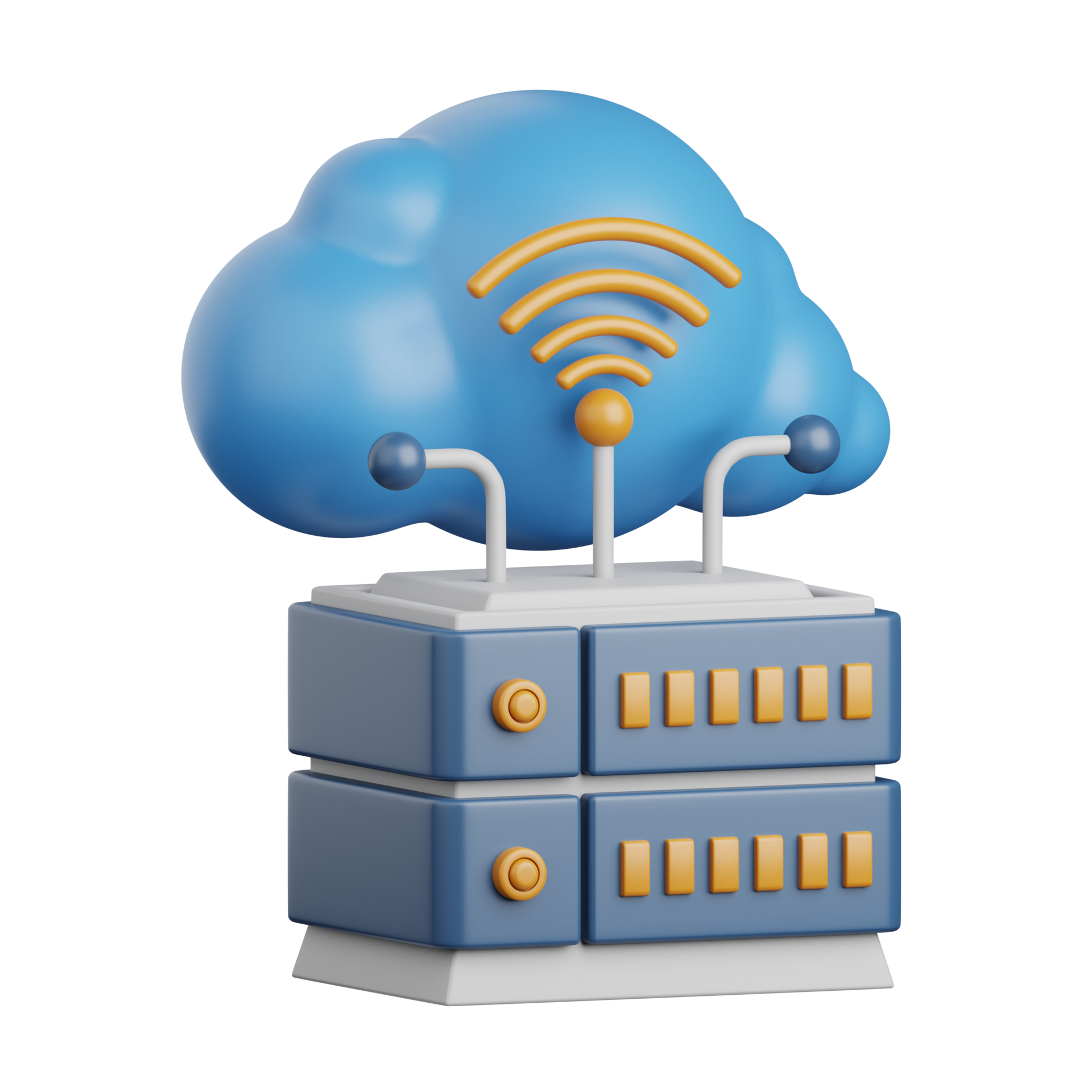 3d Rendering Cloud Hosting Isolated Useful For Cloud Network Computing Technology Database