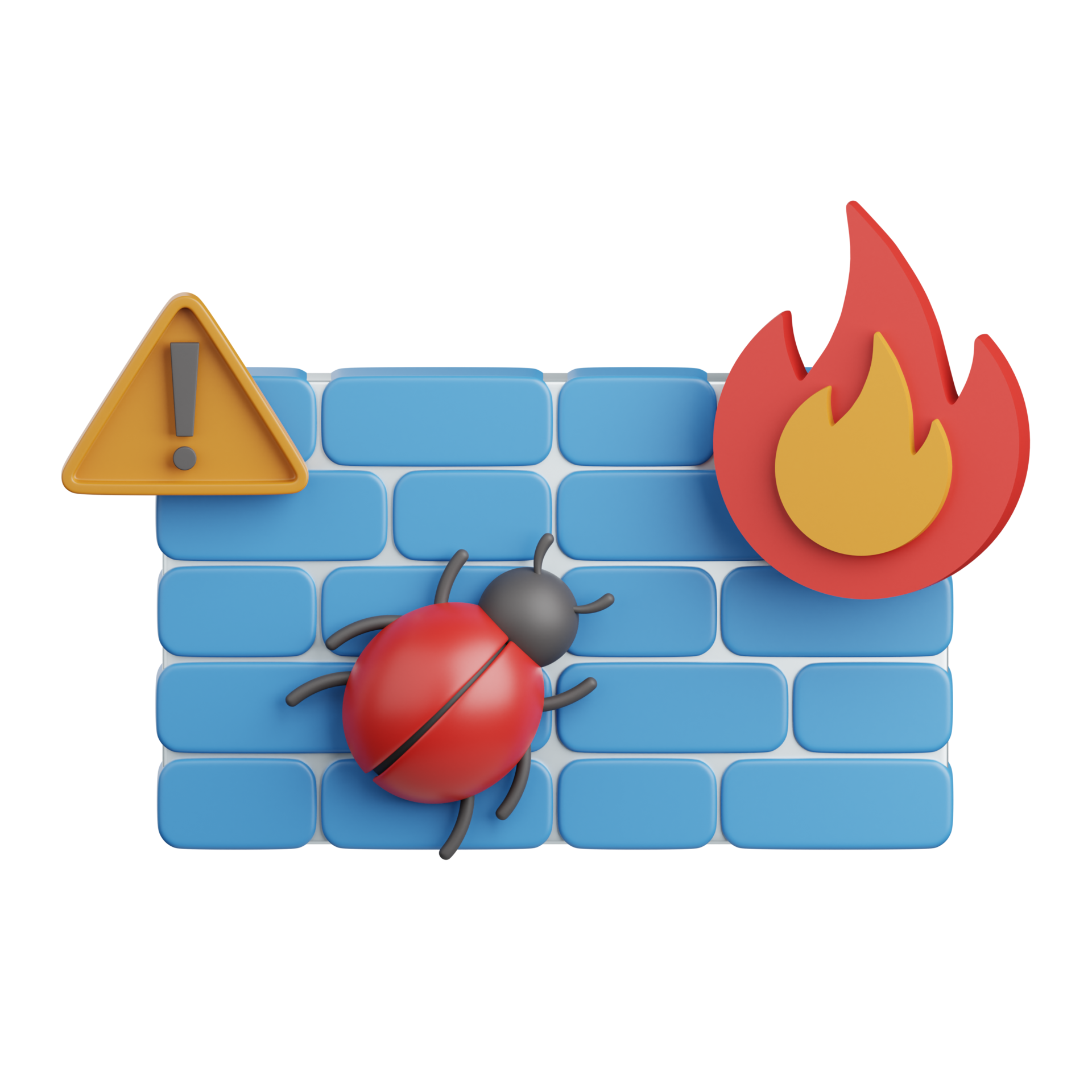3d Rendering Firewall Isolated Useful For Technology Programming Development Coding Software