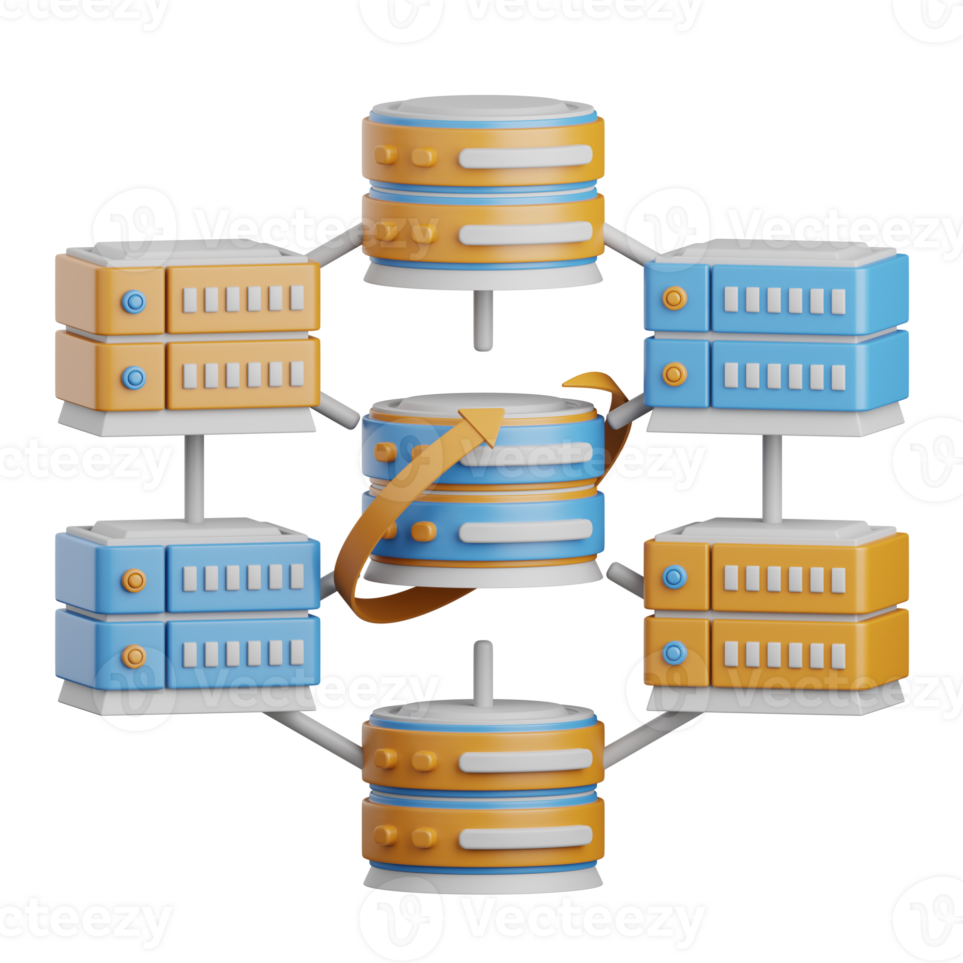 3d rendering data center isolated useful for cloud, network, computing, technology, database ...