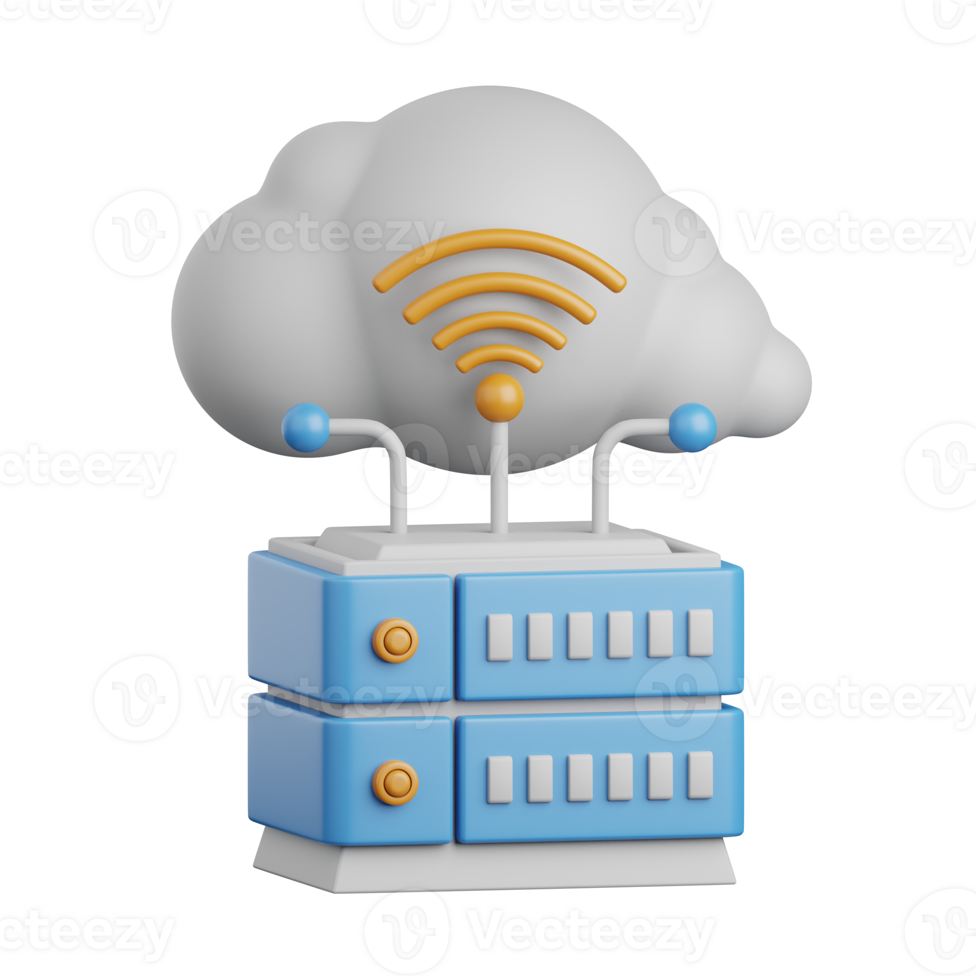 3d rendering cloud hosting isolated useful for cloud, network, computing, technology, database ...