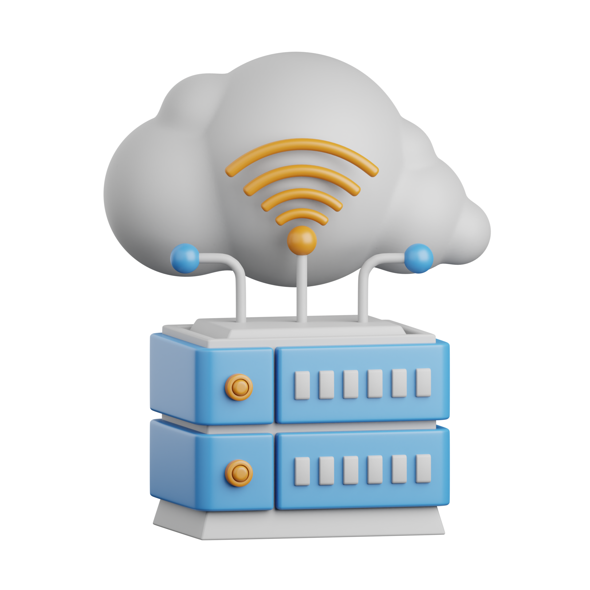3d Rendering Cloud Hosting Isolated Useful For Cloud Network Computing Technology Database