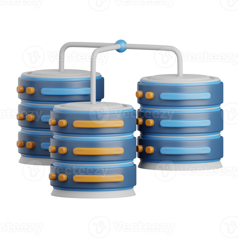 3d Rendering Database Storage Isolated Useful For Cloud Network Computing Technology