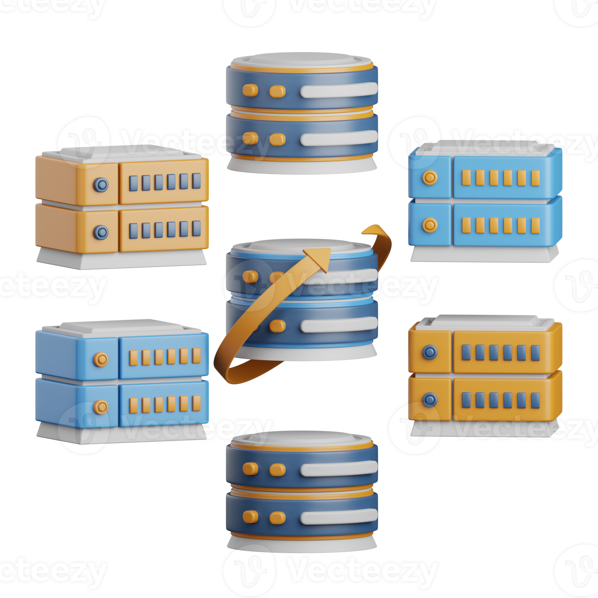 3d Rendering Data Center Isolated Useful For Cloud Network Computing Technology Database