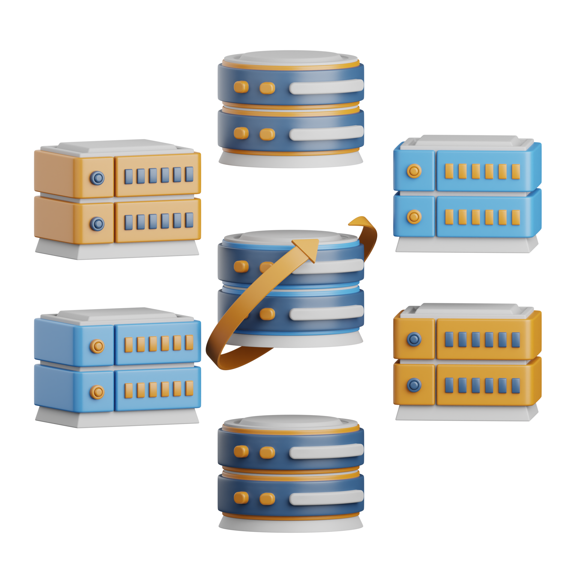 3d Rendering Data Center Isolated Useful For Cloud Network Computing Technology Database
