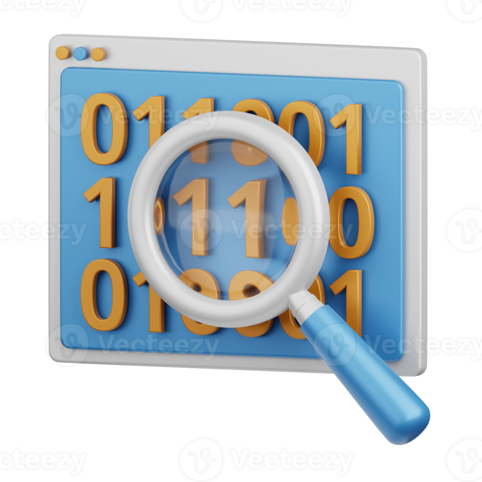 3d Rendering Binary Code Isolated Useful For Technology Programming Development Coding