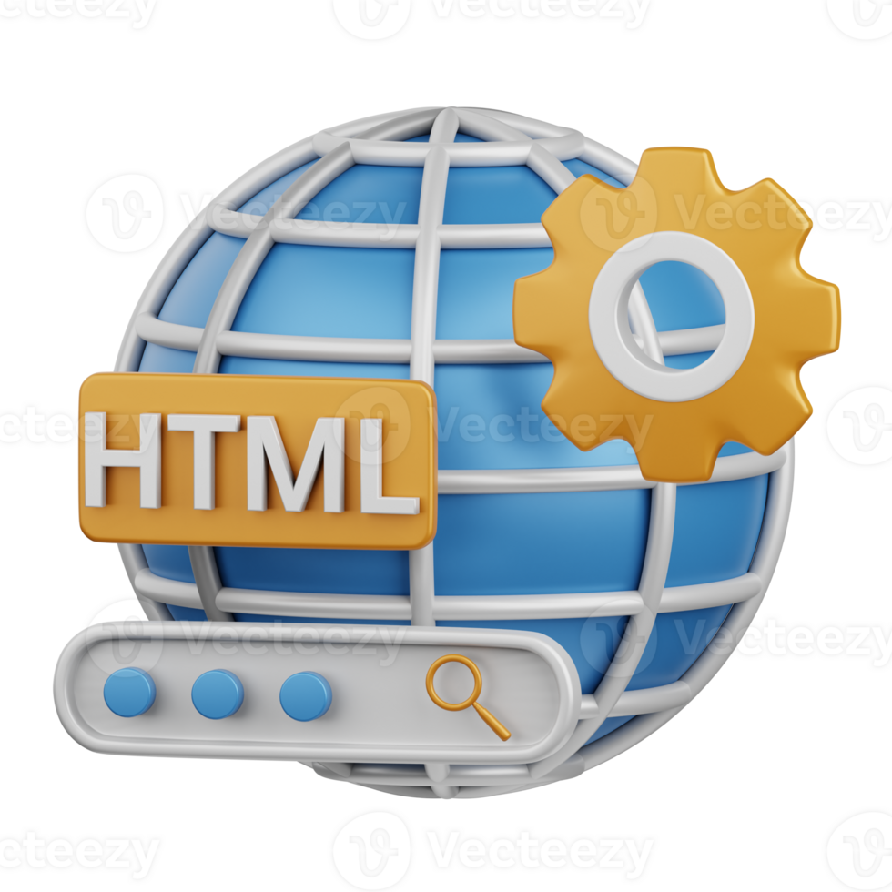 3d Rendering Html Isolated Useful For Technology Programming Development Coding Software