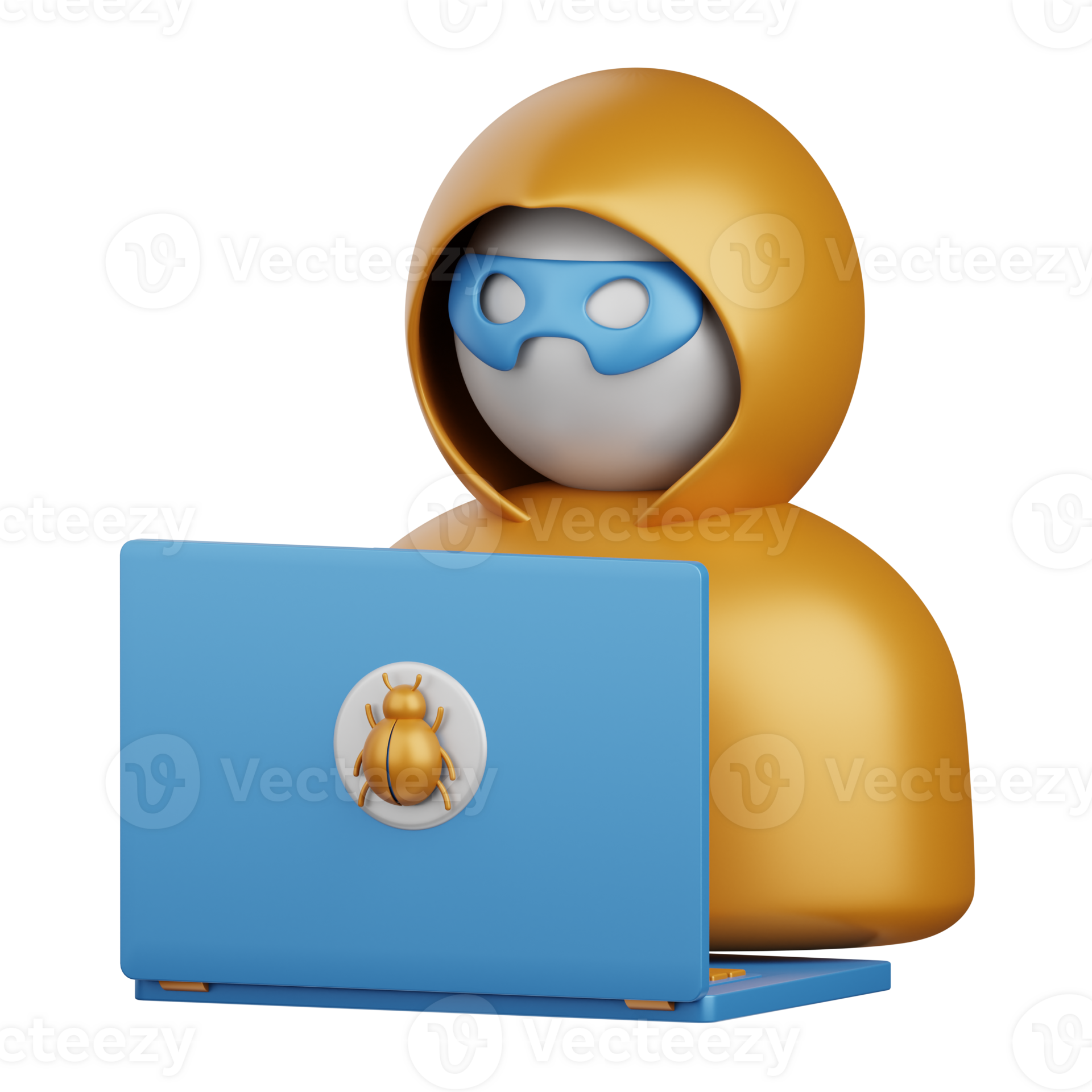 3d rendering hacker isolated useful for technology, programming, development, coding, software ...