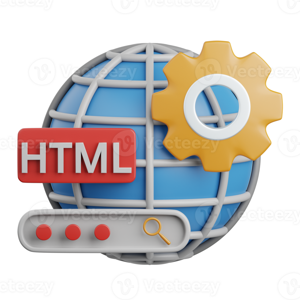 3d Rendering Html Isolated Useful For Technology Programming Development Coding Software