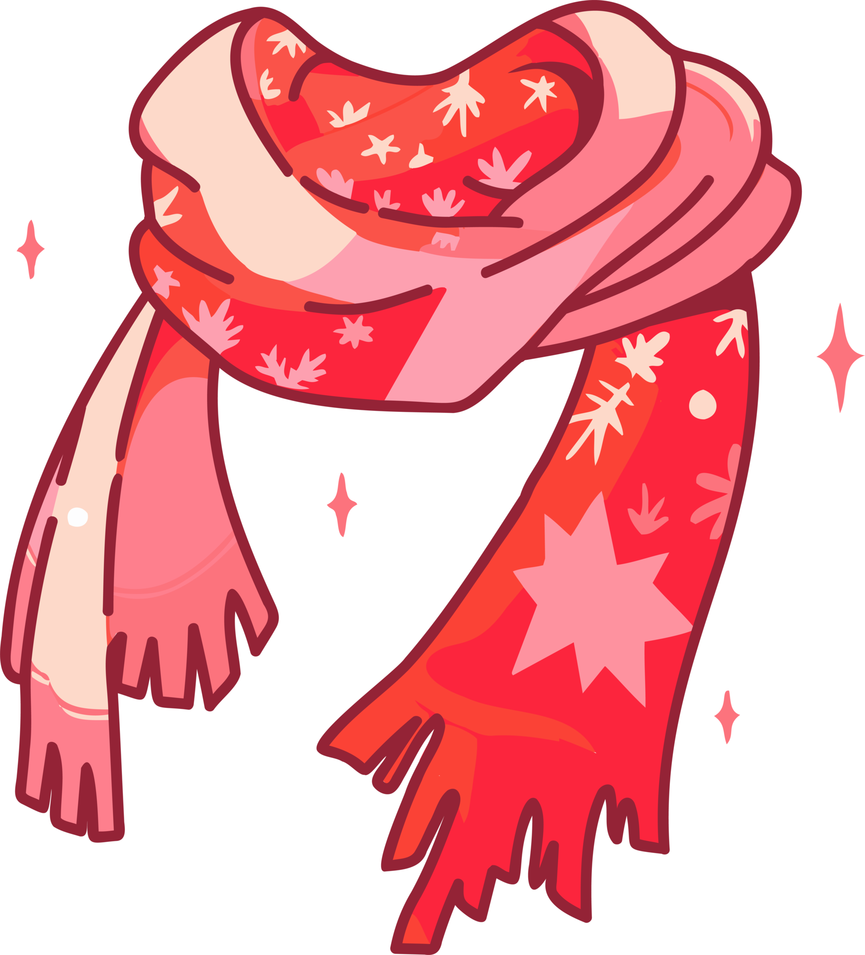 Hand Drawn Christmas Scarf In Flat Style 27119485 Png
