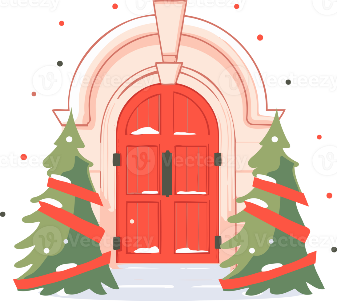 Hand Drawn Christmas Door In Flat Style 27119680 PNG hand-drawn-christmas-door-in-flat-style-27119680-png