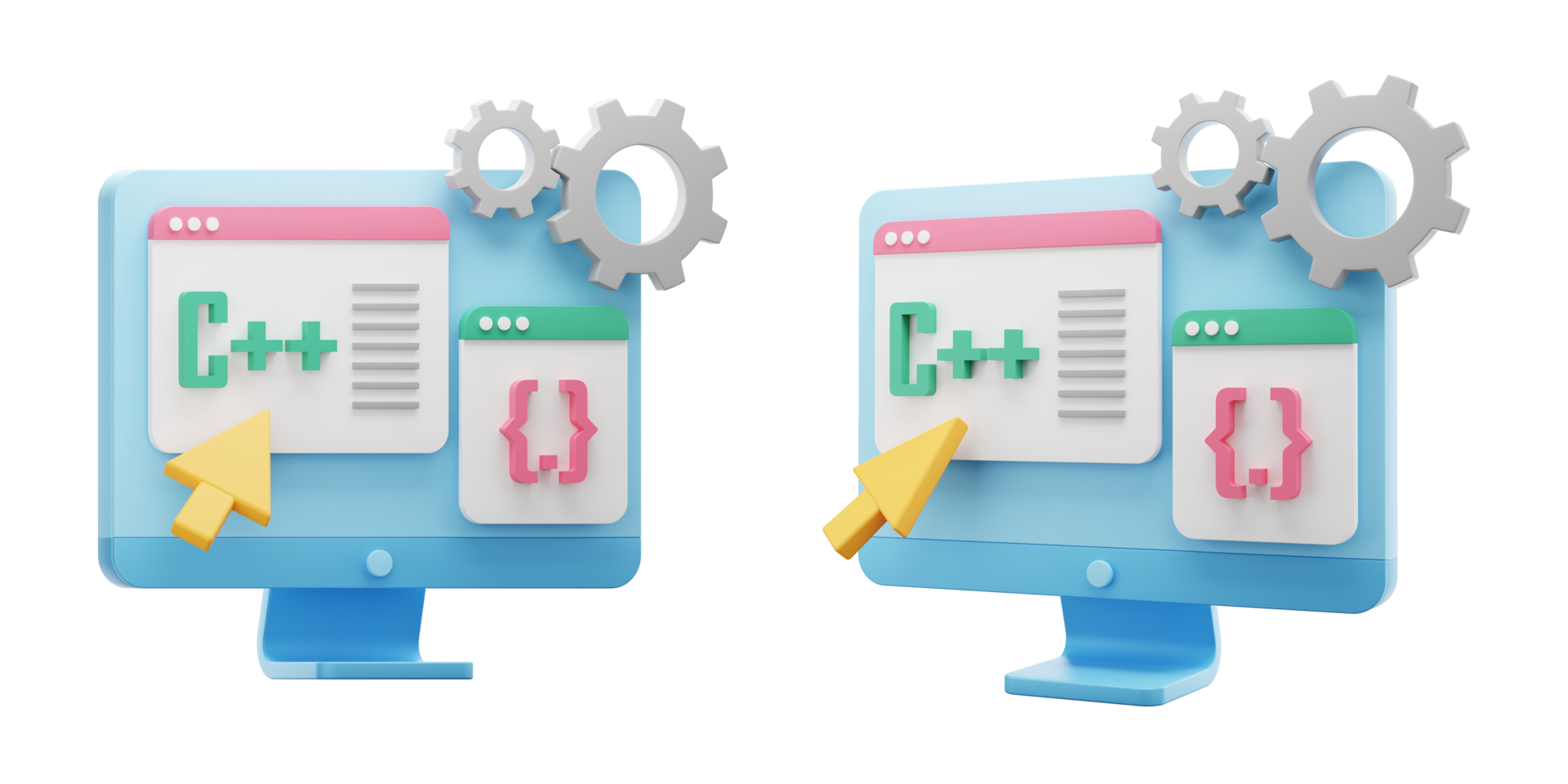 Computer And Coding Screen 3d Icon Website Programming And Coding Colorful Web Development