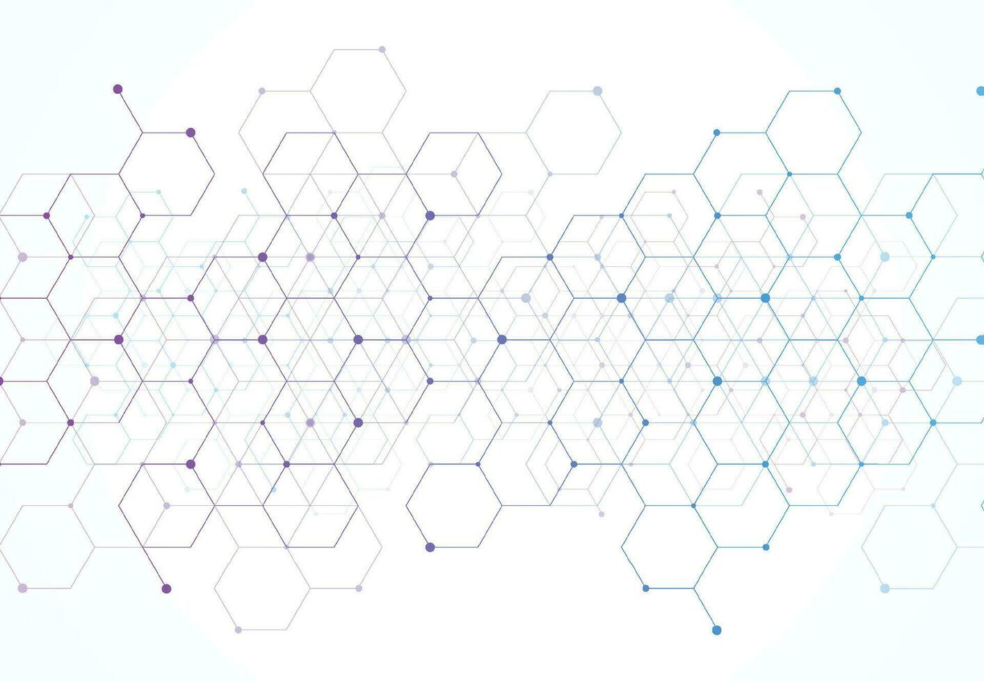 Abstract hexagonal molecular structures in technology background and science style. Medical ...