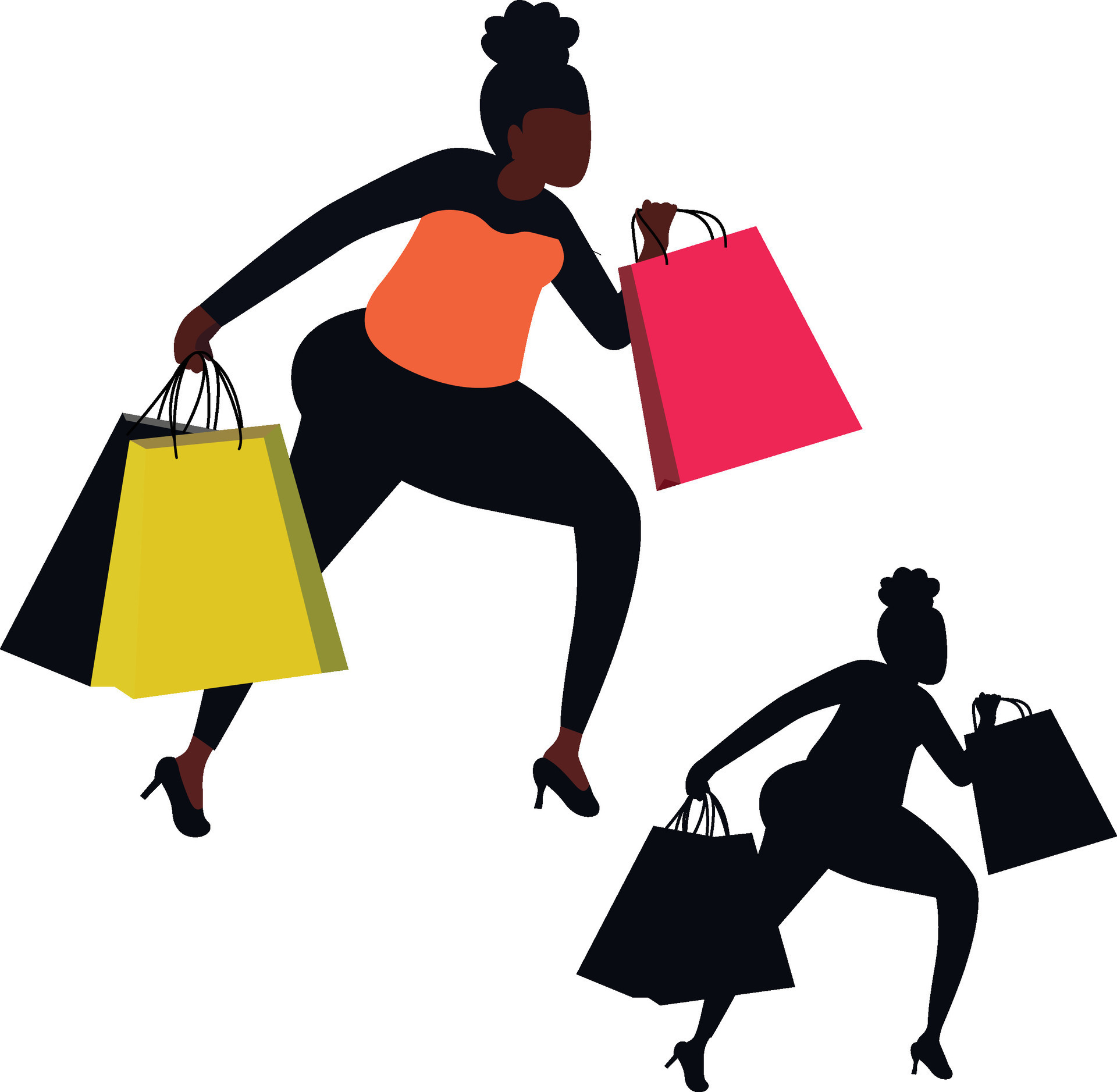 Female shoplifter Stealing bags of goods vector illustration, Woman ... Female shoplifter Stealing bags of goods vector illustration, Woman ...