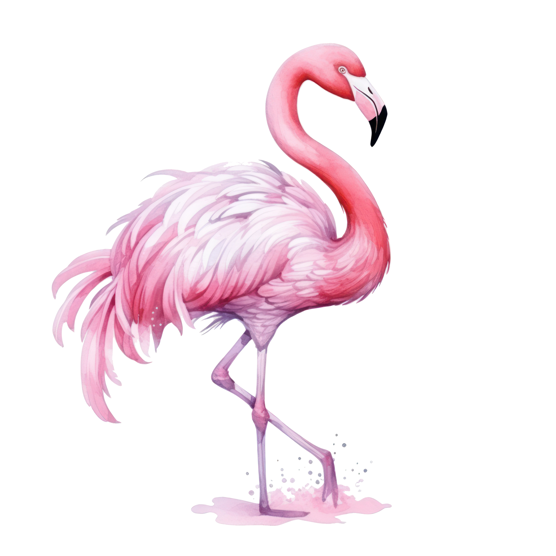 Watercolor pink flamingo isolated 27124207 PNG