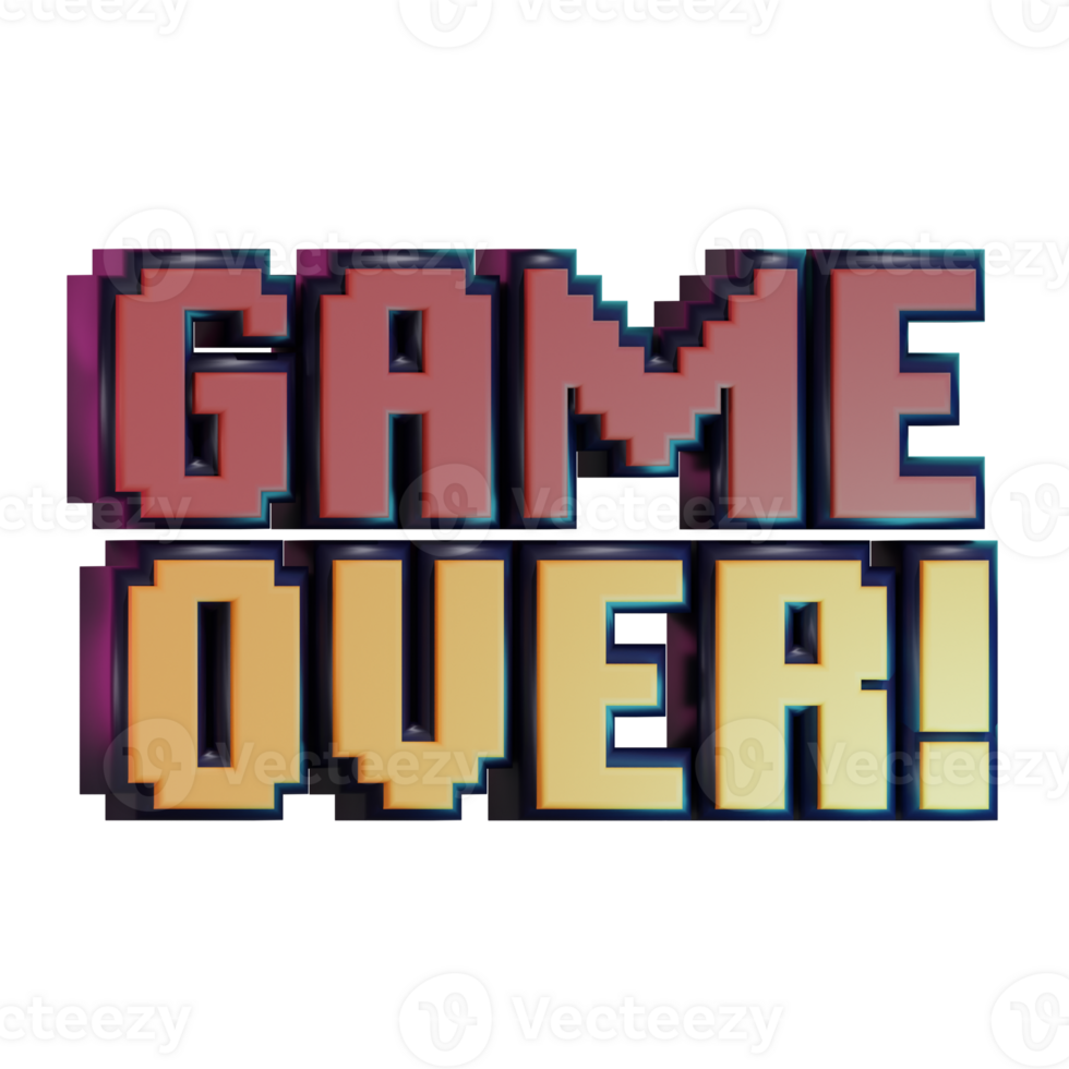 Game Over Gaming 3D Illustration 27124785 PNG