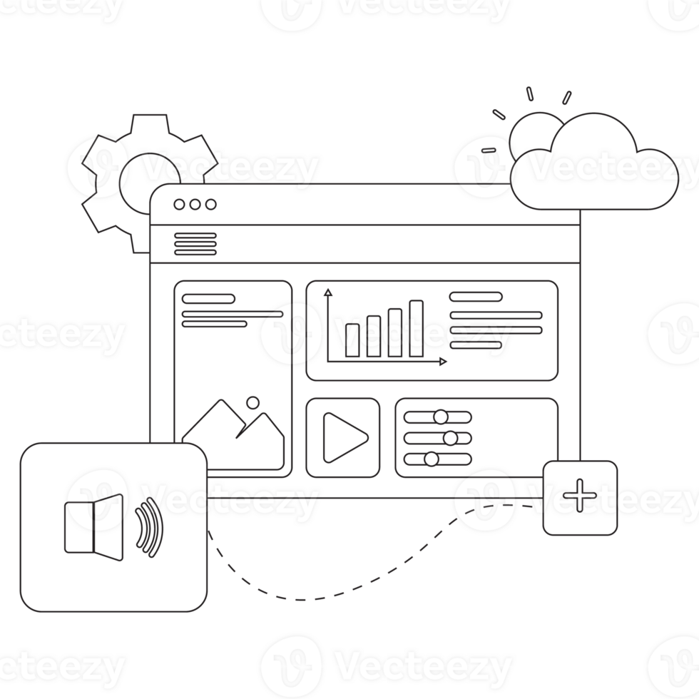 Web Concept Outline 2D Illustration 27124907 PNG