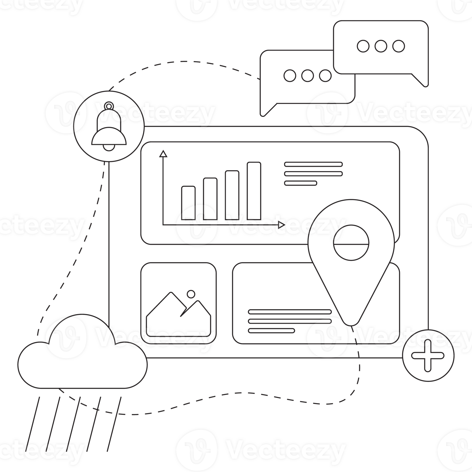 App Interface Concept Outline 2D Illustration 27124908 PNG