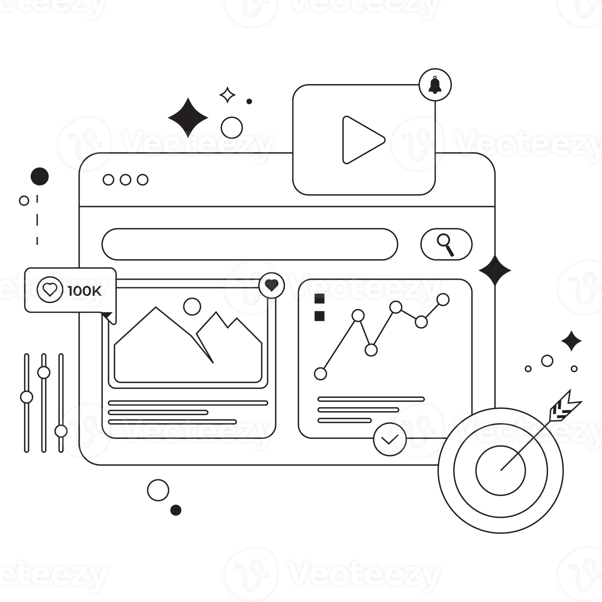Interface App Digital Tool Box Outline 2d Illustration 27124916 Png