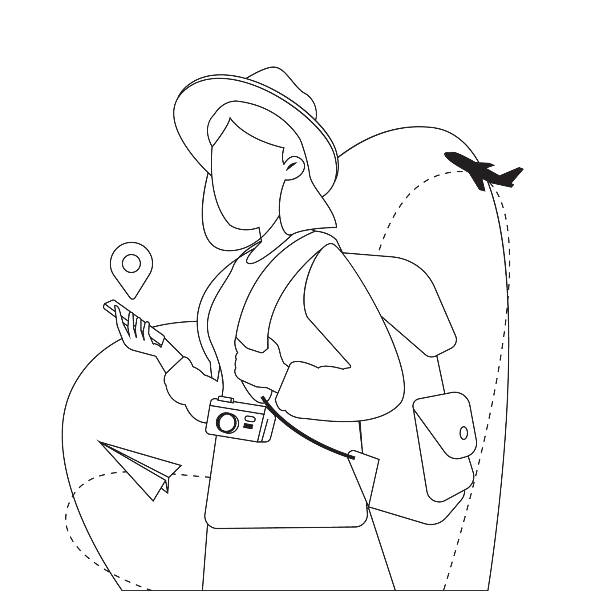Find Location Travel Outline 2d Illustration 27124961 Png