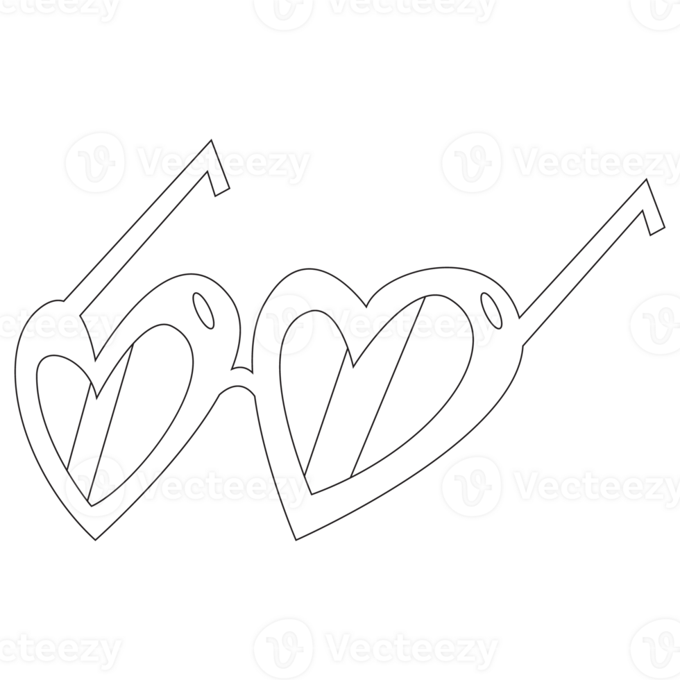Eyeglasses Valentine Sticker Outline 2d Illustration 27125028 Png
