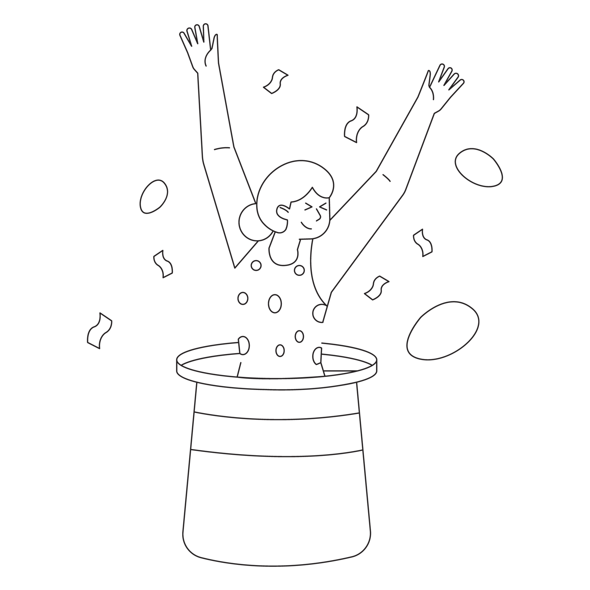 The Girl April Fools 2d Outline Illustrations 27125231 Png