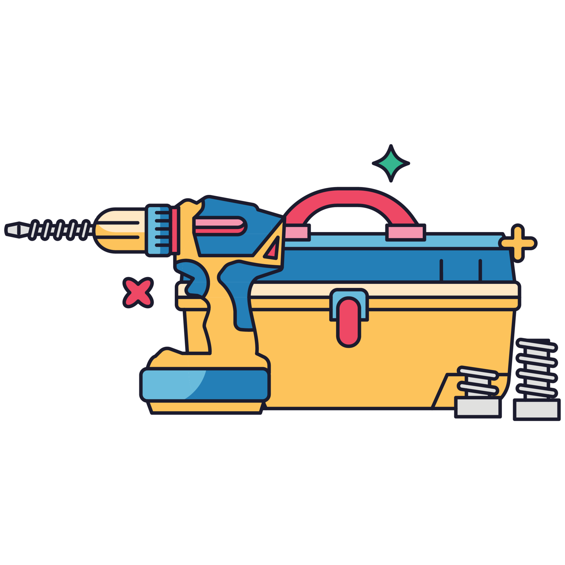 Toolkit and Drill Toolkit 2D Color Illustrations 27125261 PNG Toolkit and Drill Toolkit 2D Color Illustrations 27125261 PNG