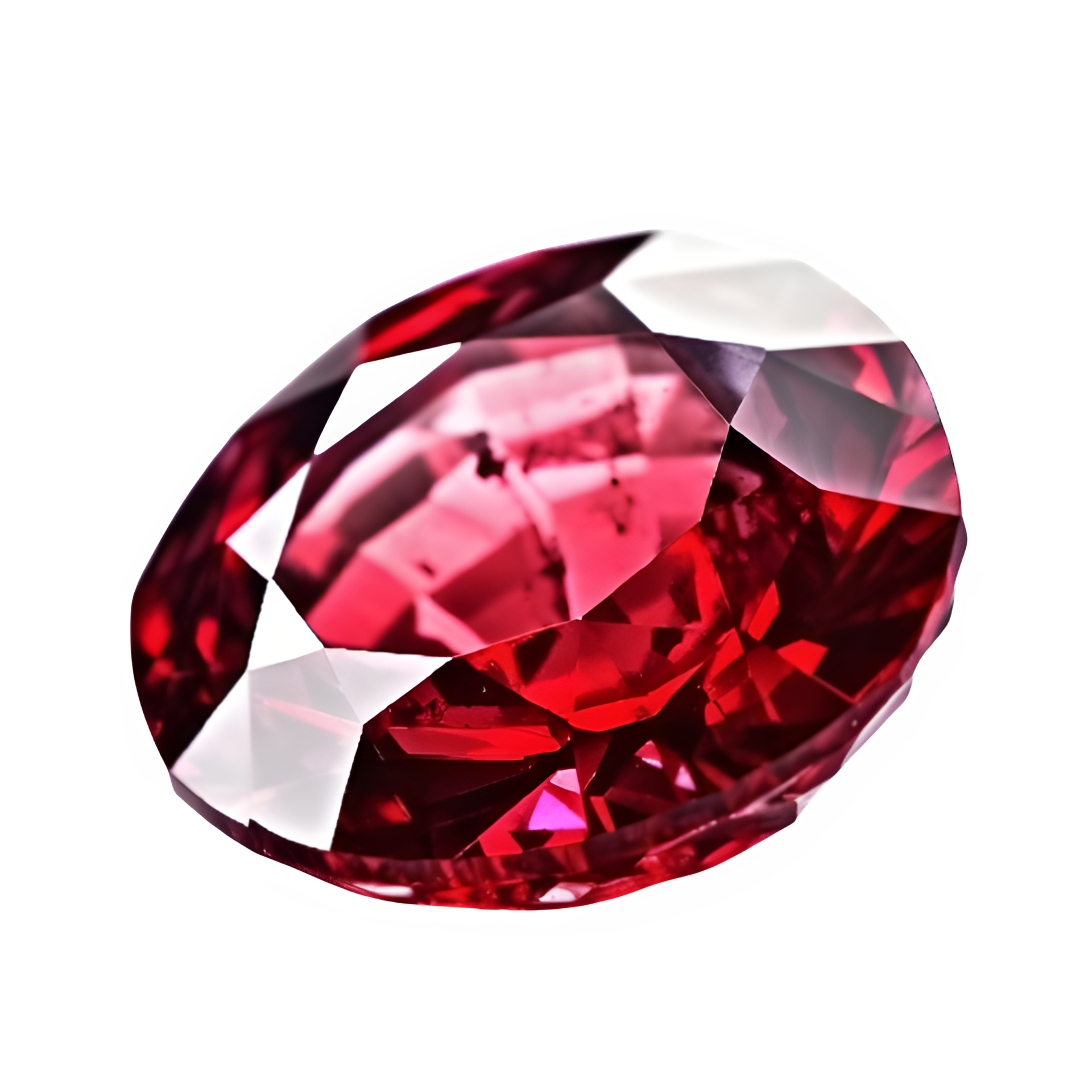 red ruby diamond isolated on transparent background ,precious stone jewelry ,generative ai ...