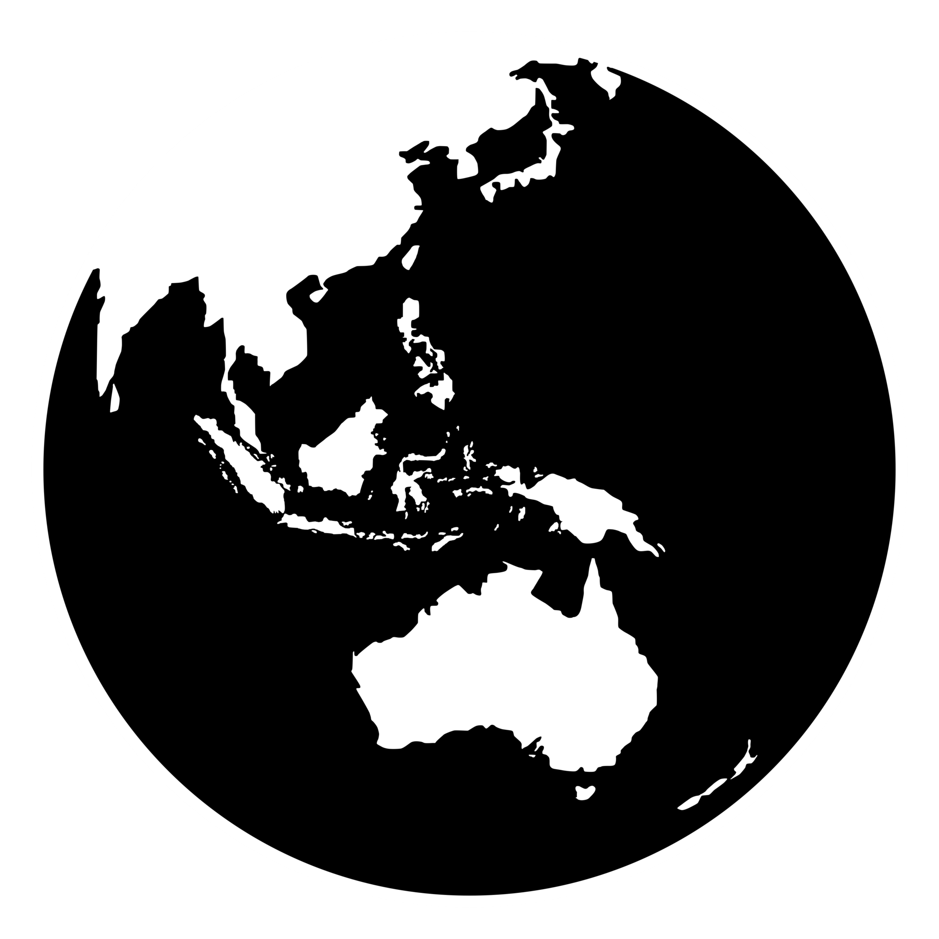 Indonesia Map On The World Map Globe Silhouette Can Use For Icon Symbol App Website