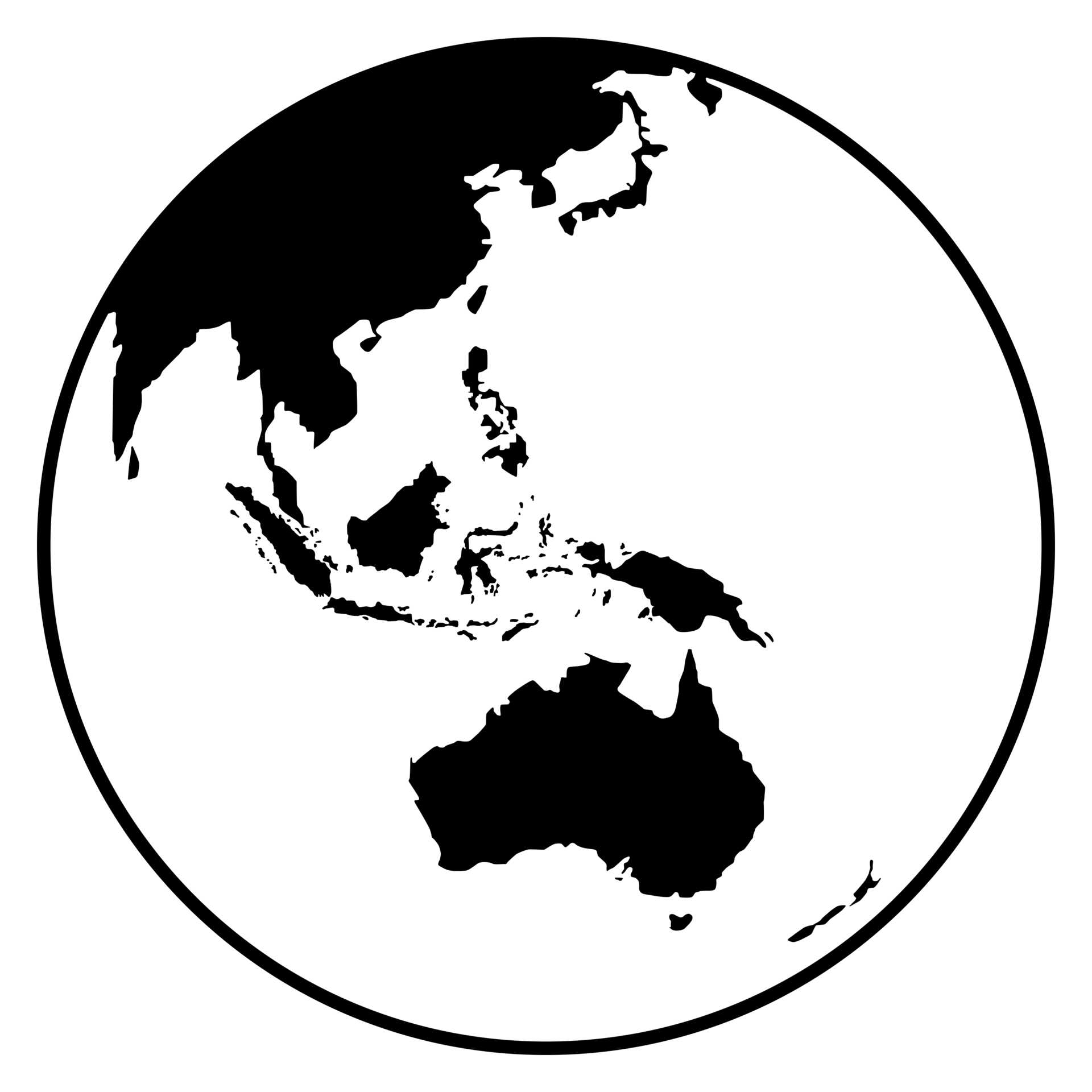 Indonesia Map On The World Map Globe Silhouette Can Use For Icon Symbol App Website