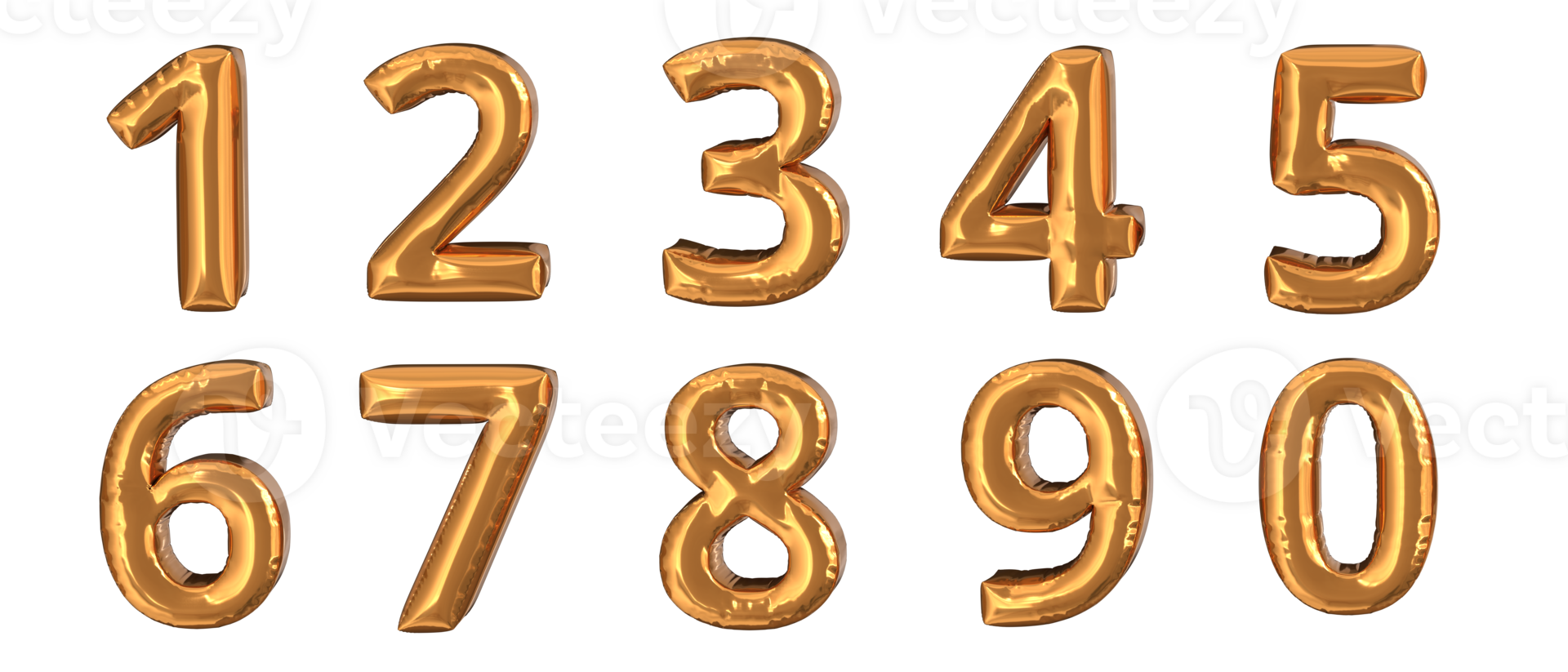 Gold foil numbers store