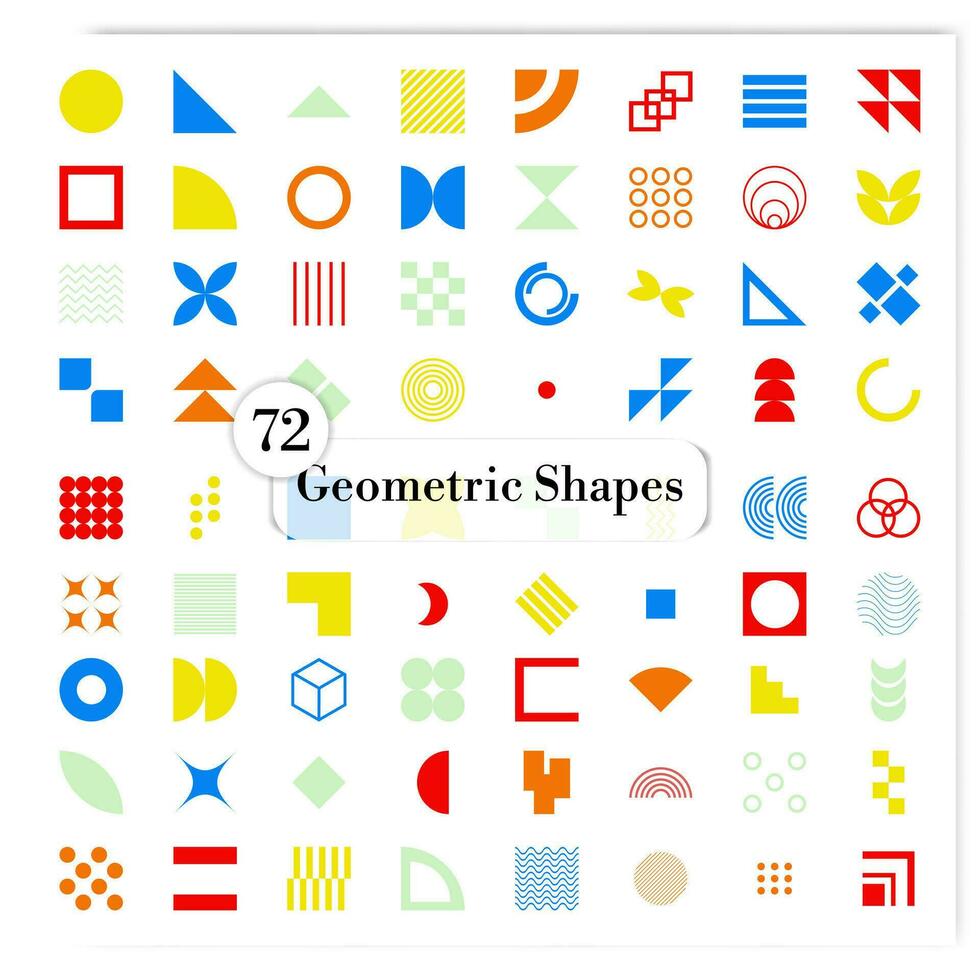 Collection of abstract geometric shape icon sets for decorating ...