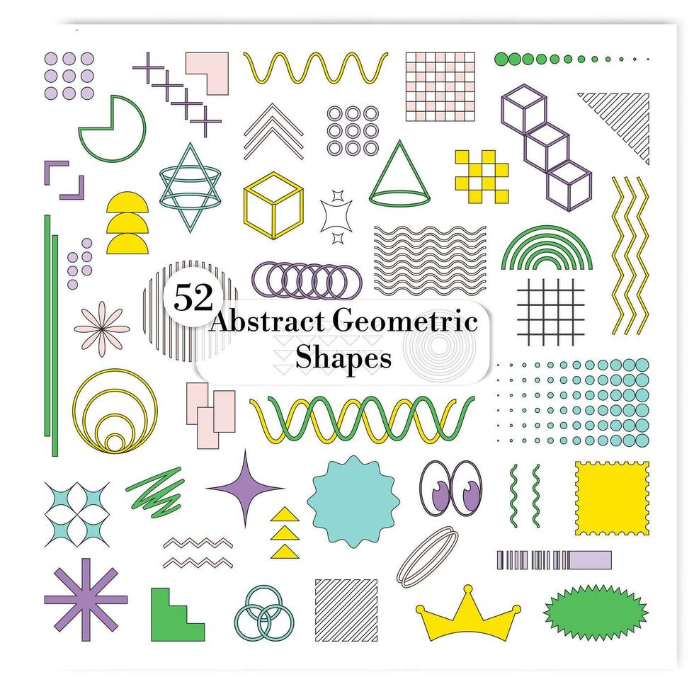 Collection of abstract geometric shapes for decor elements 27128408 ...