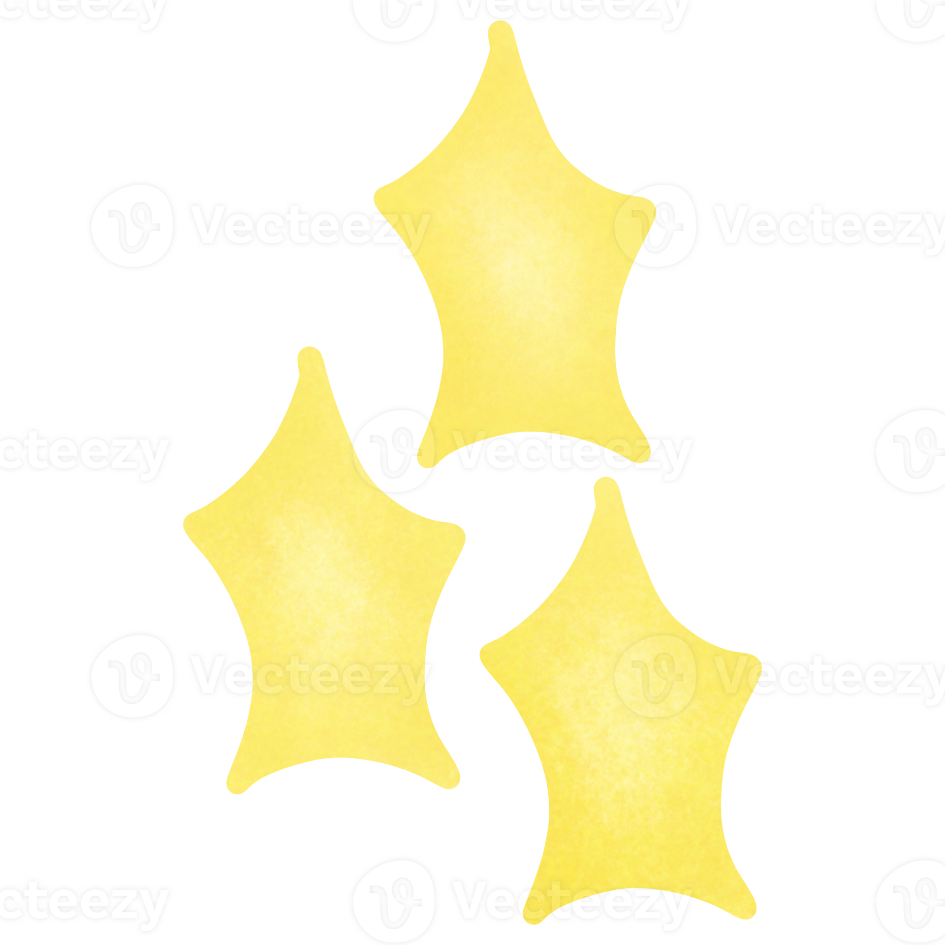 Three yellow stars isolated on transparent background 27129349 PNG