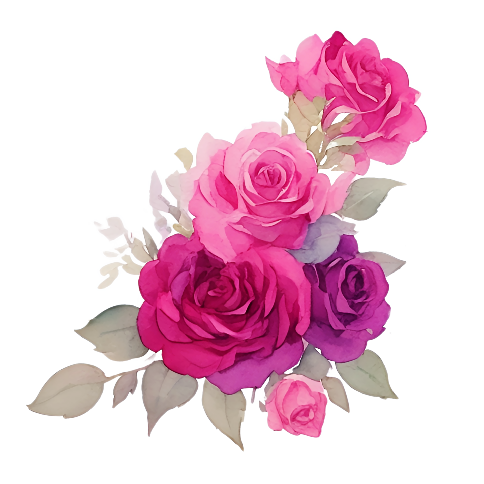 Rose Bouquet Watercolor Clip Art 27131774 Png