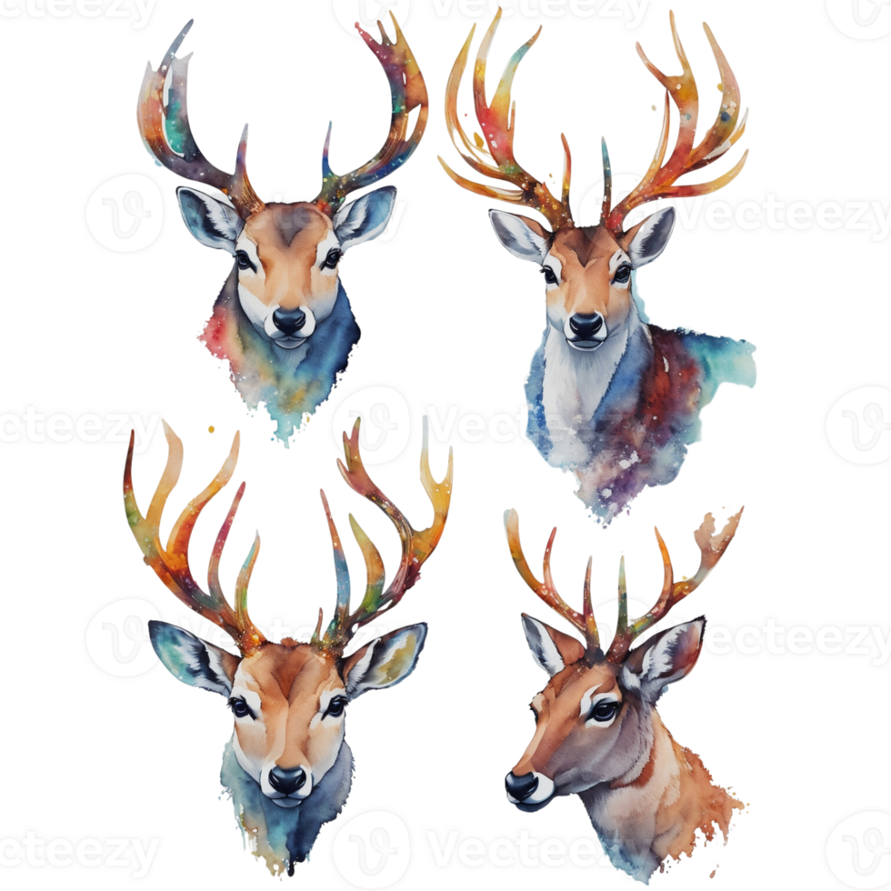 Reindeer head watercolor 27131917 PNG