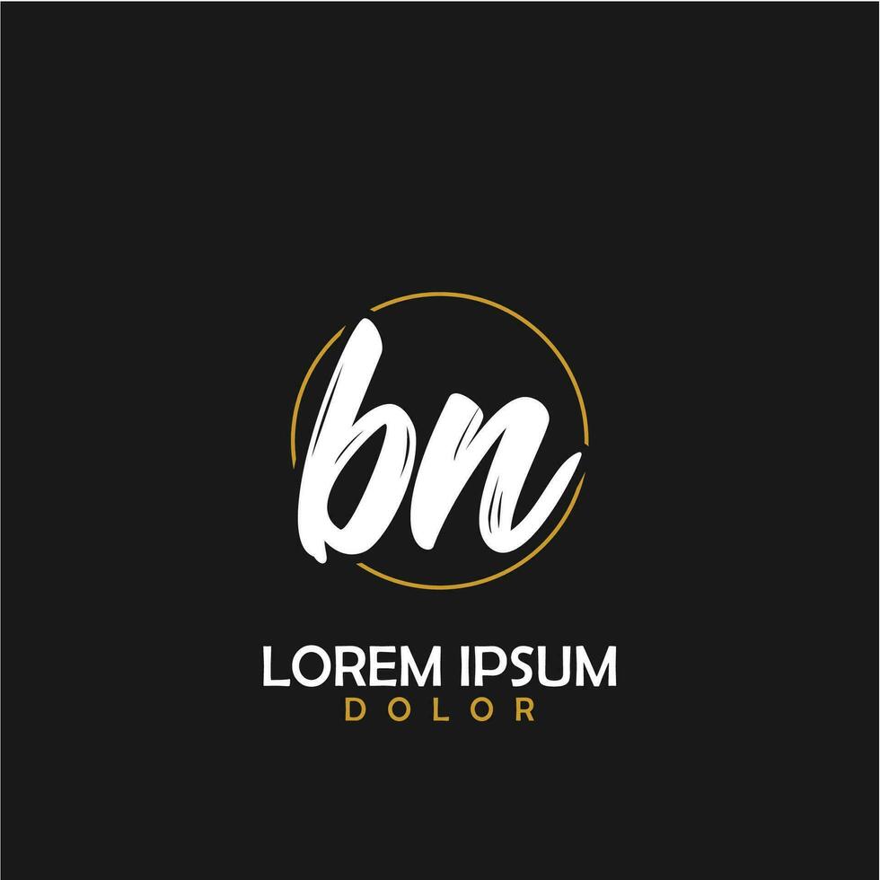 BN Initial Brush In Circle Frame Template Design 27133160 Vector Art at Vecteezy